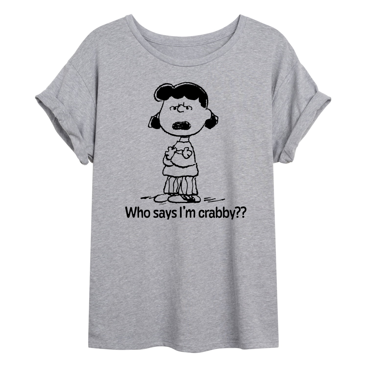 Peanuts - Who Says Im Crabby Lucy - Juniors Ideal Flowy Muscle T-Shirt ...