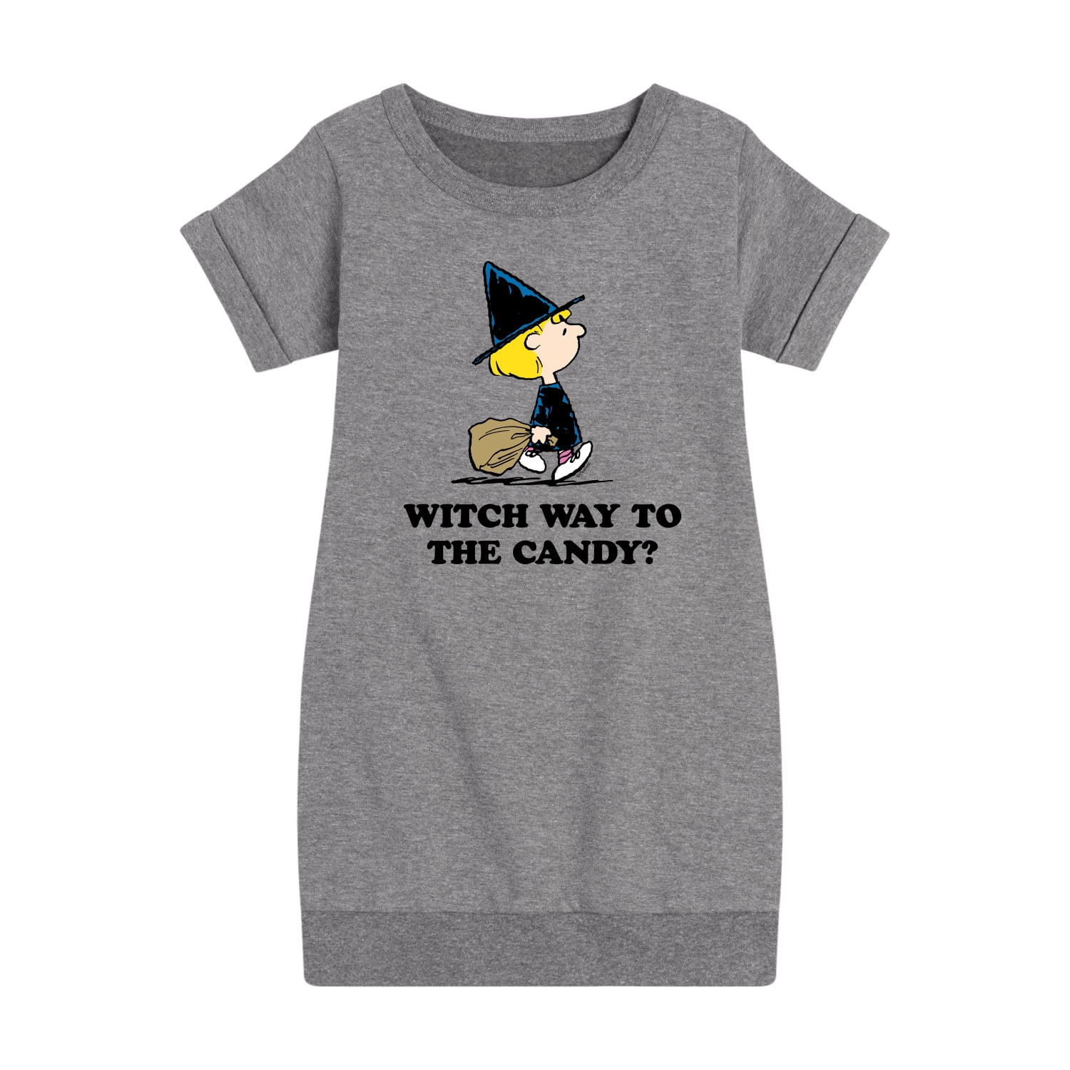 Peanuts - Witch Way To The Candy - Toddler And Youth Girls Fleece Dress ...