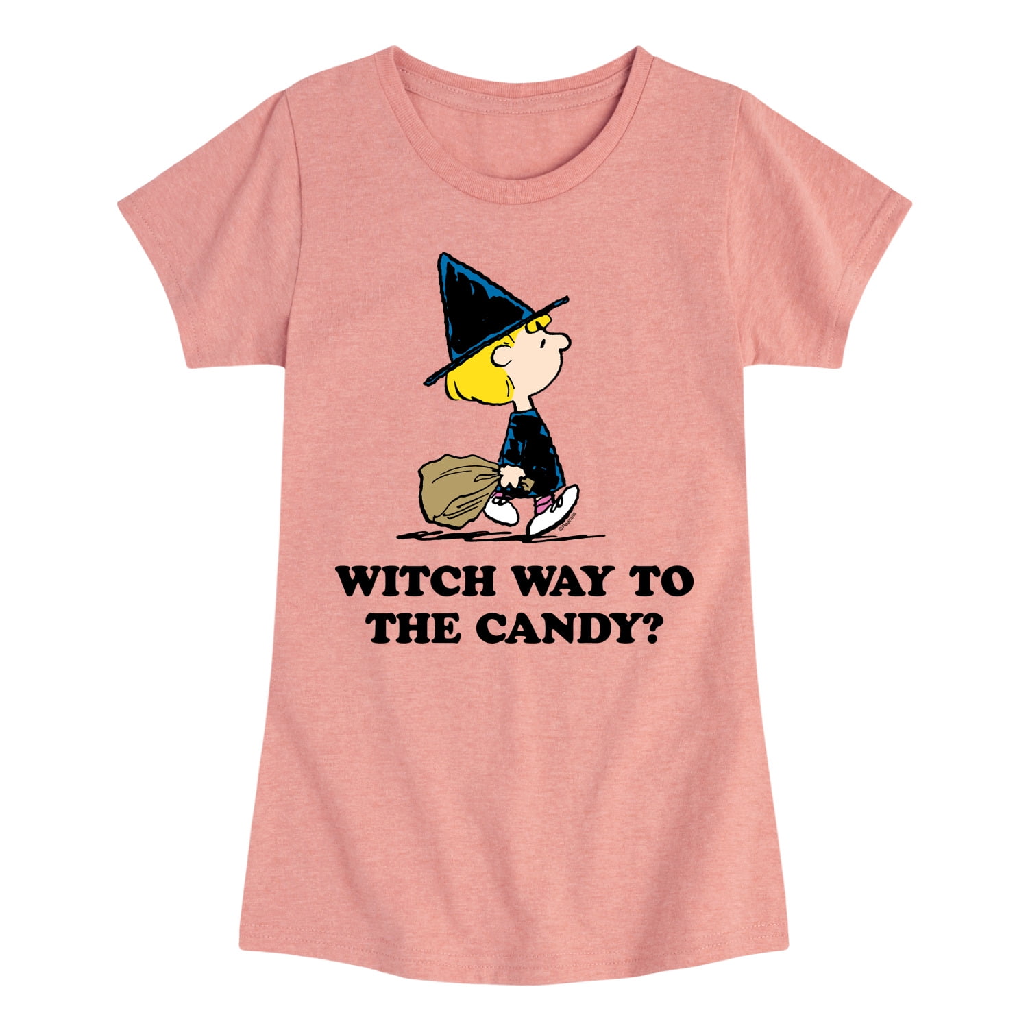 Peanuts - Witch Way To The Candy - Toddler And Youth Girls Short Sleeve ...
