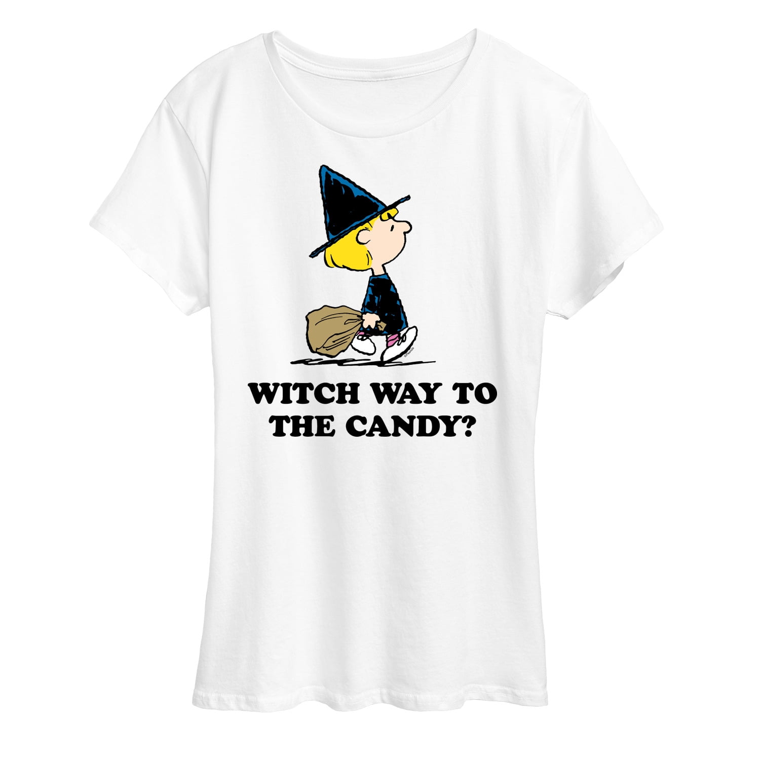 Peanuts - Witch Way To The Candy - Women's Short Sleeve Graphic T-Shirt ...