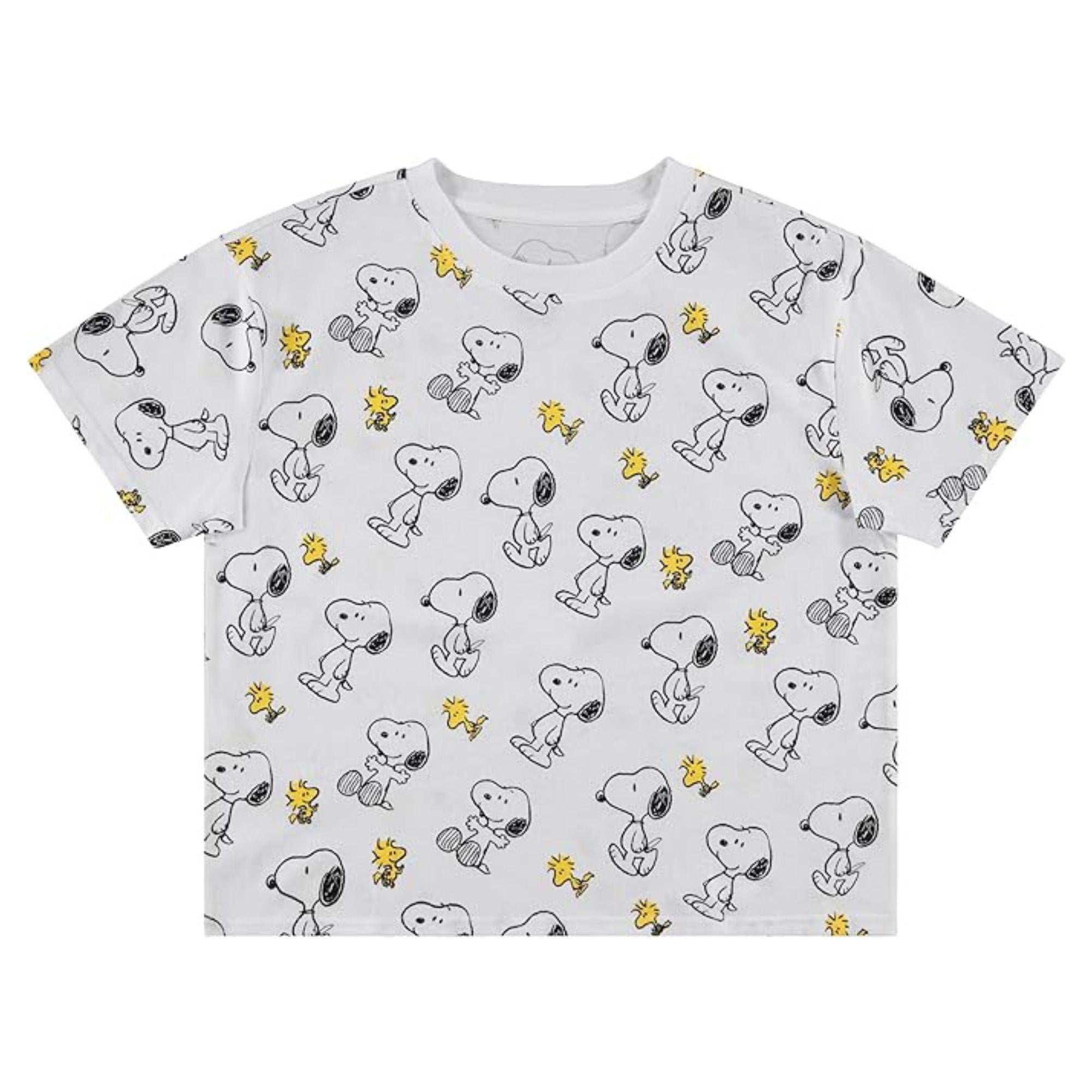 Peanuts Women's Snoopy Shirt, Printed Allover Classic Cartoon Snoopy ...