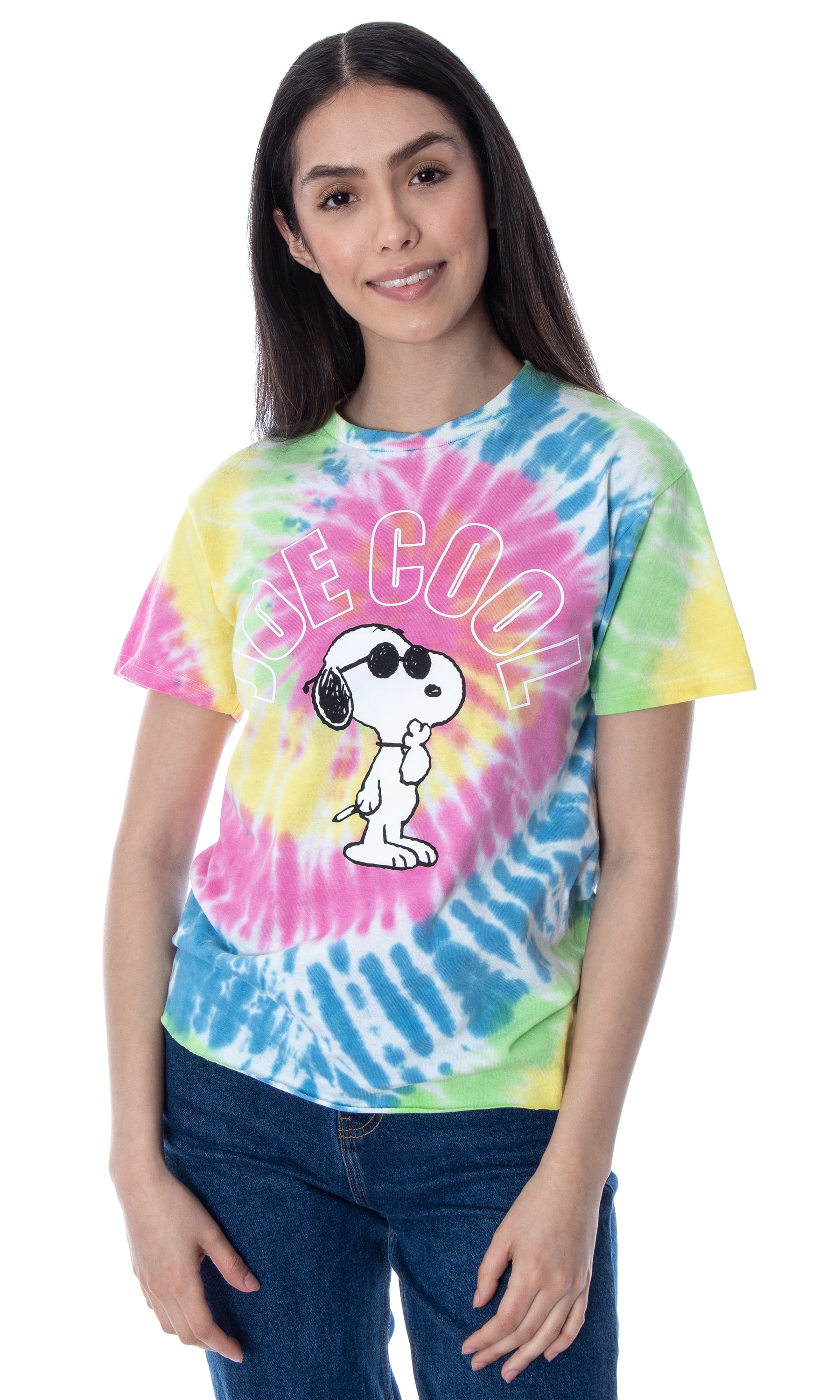 Peanuts Womens' Joe Cool Snoopy Tie-Dye Skimmer T-Shirt - Walmart.com