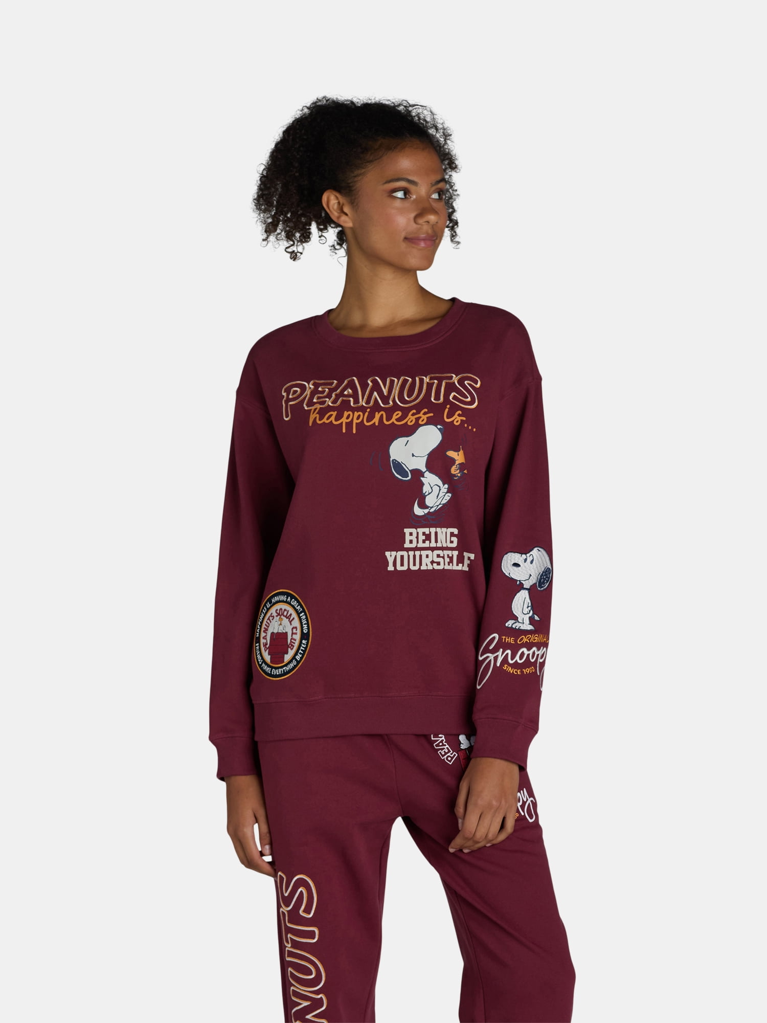 Brandclub - Peanuts Women’s Snoopy Graphic Sweatshirt, Sizes XXS-XXL