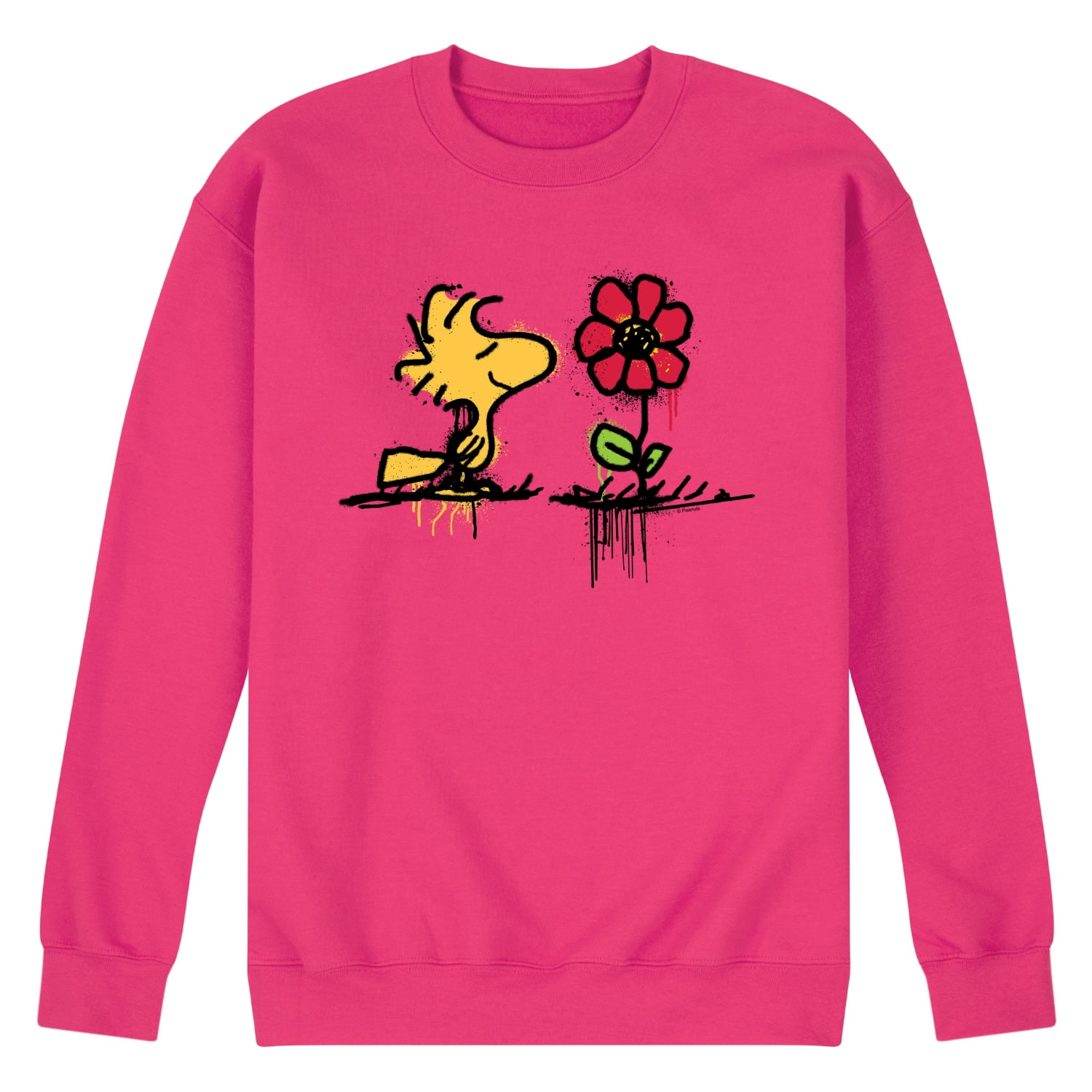 Peanuts - Woodstock Rose - Men's Crew Neck Fleece Pullover - Walmart.com