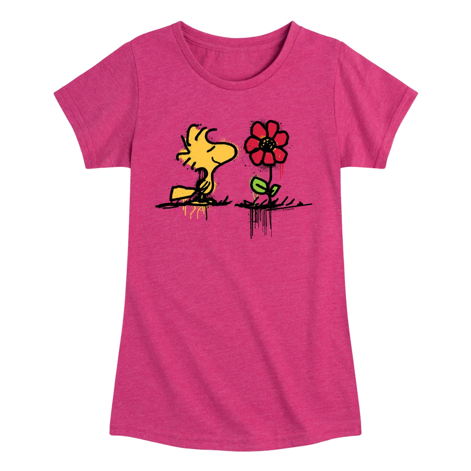 Peanuts - Woodstock Rose - Toddler And Youth Girls Short Sleeve Graphic ...