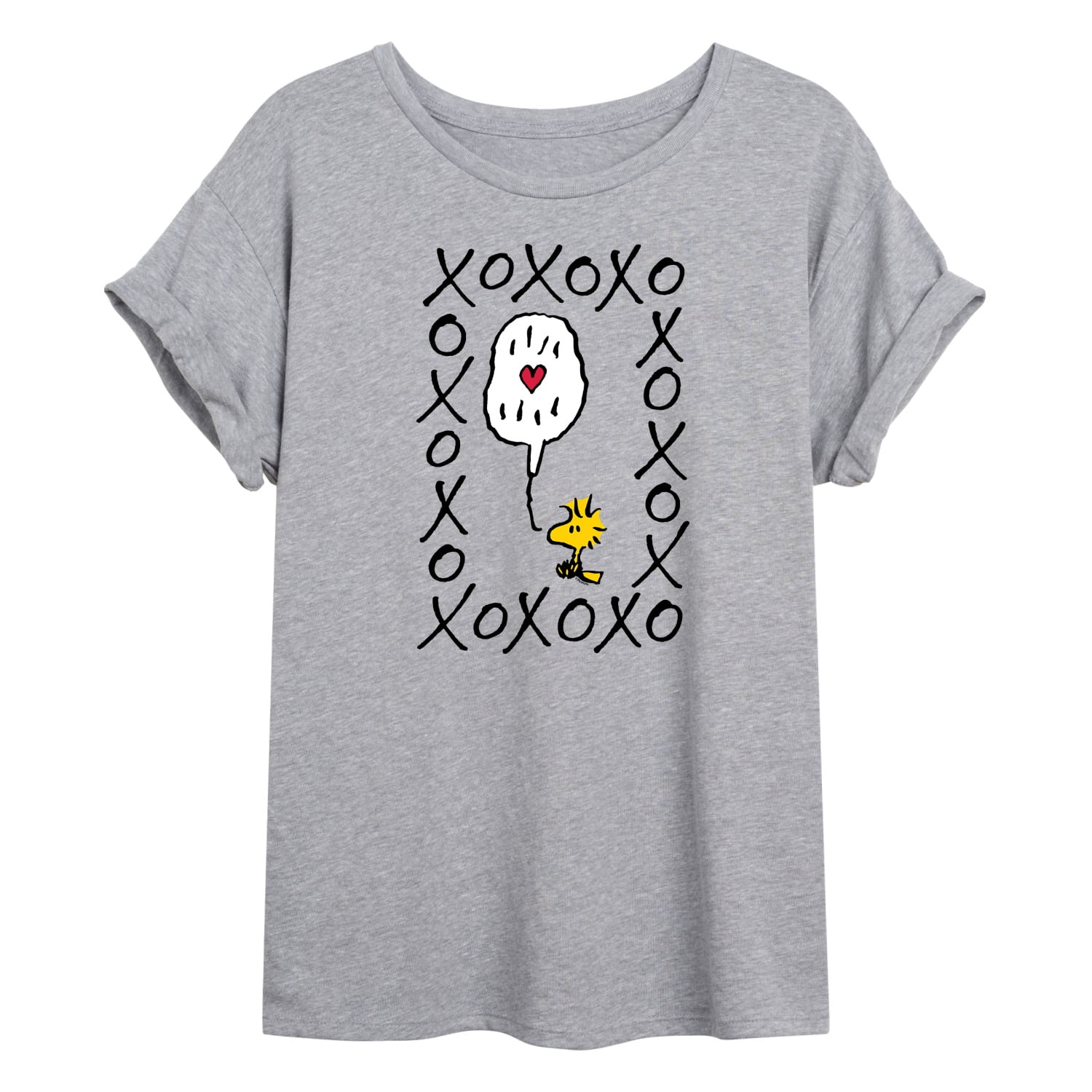 Peanuts - Woodstock XOXO - Juniors Oversized Graphic T-Shirt - Walmart.com