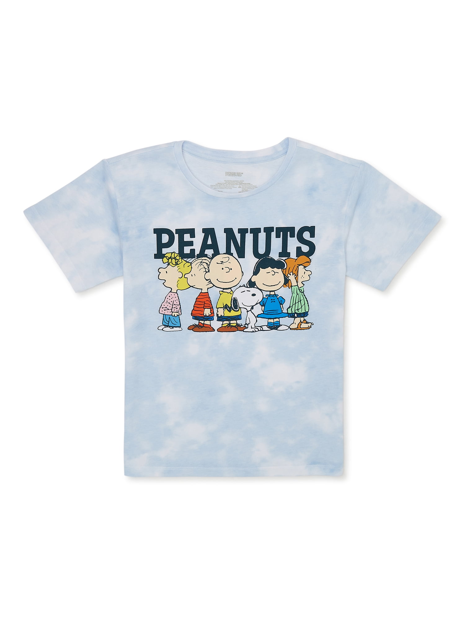 Peanuts Worldwide Girls Snoopy Tie-Dye Graphic Crew Neck T-Shirt, Sizes 4-18 - Walmart.com