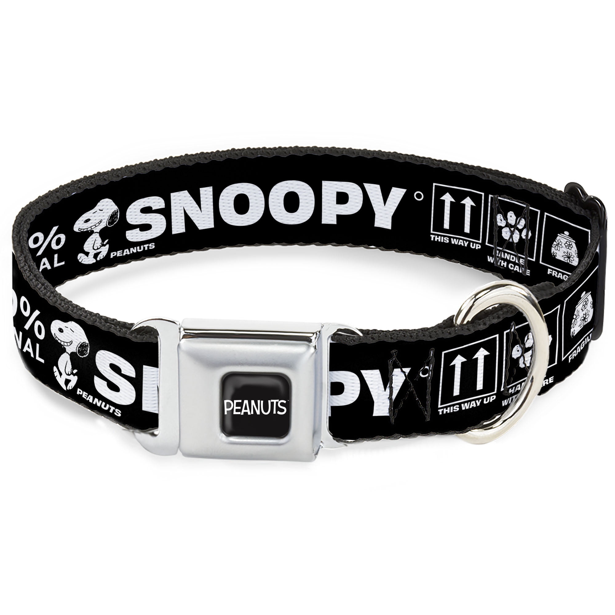 Peanuts Worldwide LLC Pet Collar, Dog Collar Metal Seatbelt Buckle ...