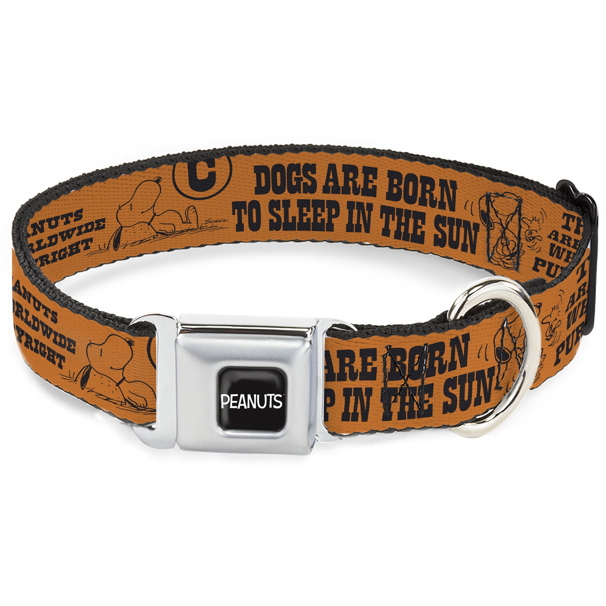 Peanuts Worldwide LLC Pet Collar, Dog Collar Metal Seatbelt Buckle ...
