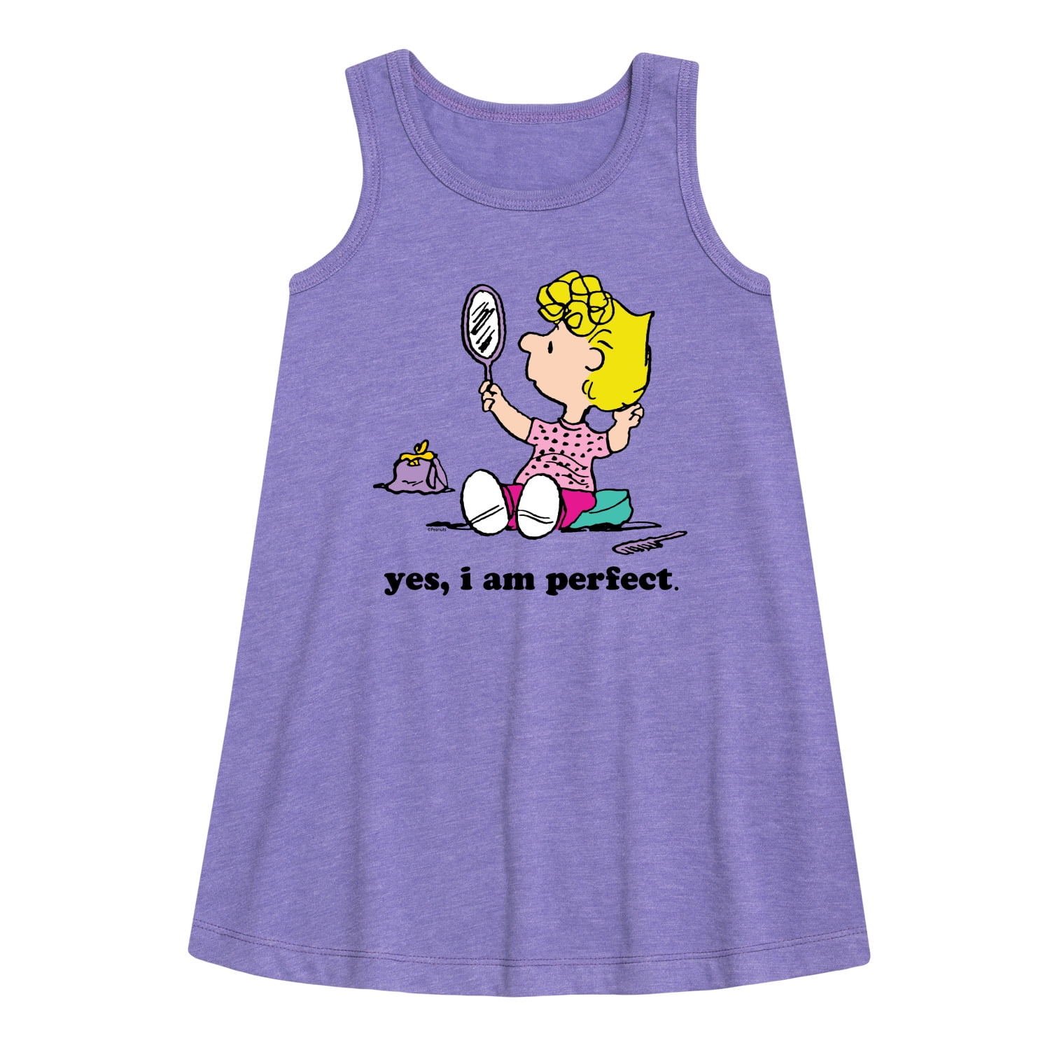 Peanuts - Yes I Am Perfect Sally - Toddler & Youth Girls A-line Dress ...