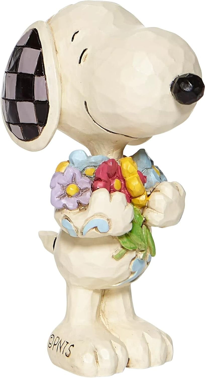 Peanuts by Jim Shore Snoopy Holding Spring Flowers Miniature Figurine ...