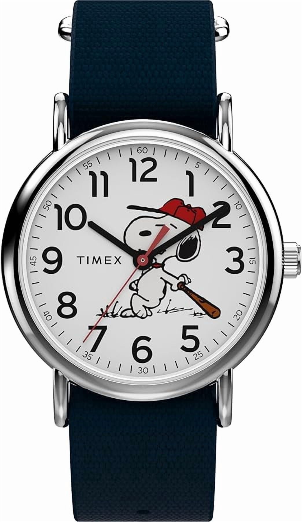 Timex Men's Peanuts Weekender Baseball 38mm Watch - Blue Slip-thru ...