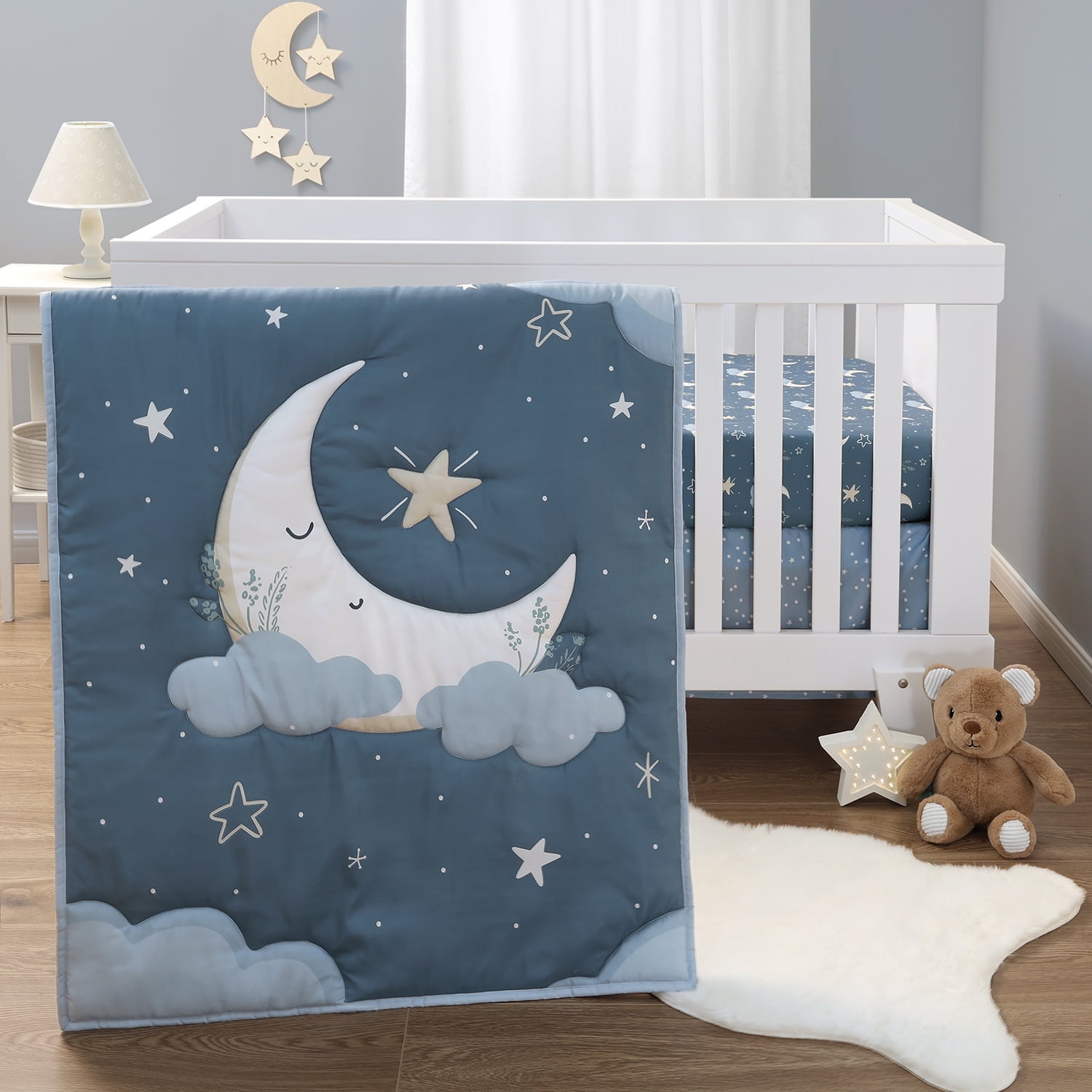 The Peanutshell Celestial Serenity 3pk Baby Crib Bedding Set - Walmart.com