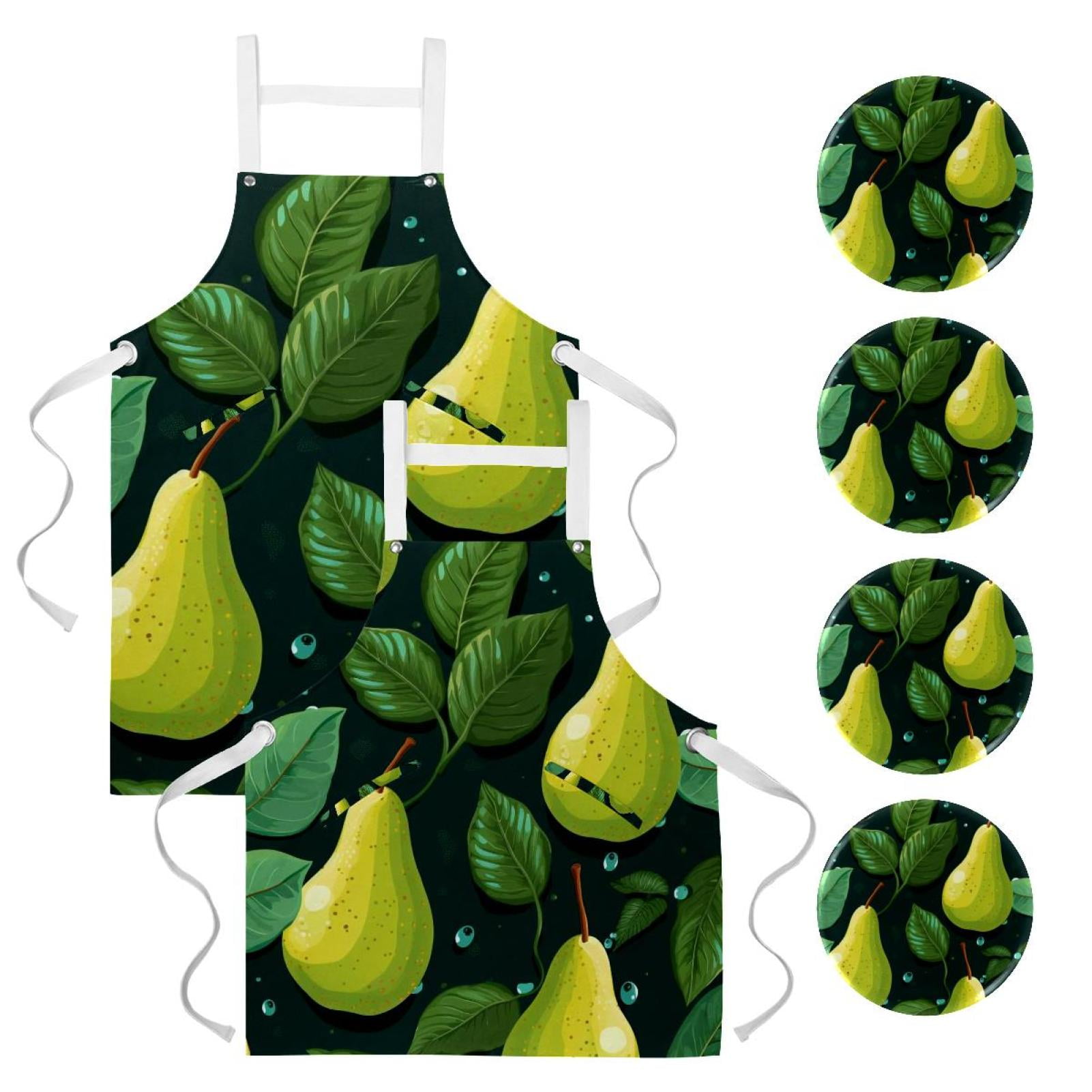 Pear Circle Pins 2 Pack Waterproof Pocket Badge Mens Apron Server Apron ...