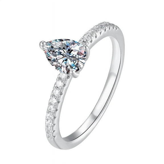 1 Carat Womens Moissanite Rings for Women S925 18K White Gold ...