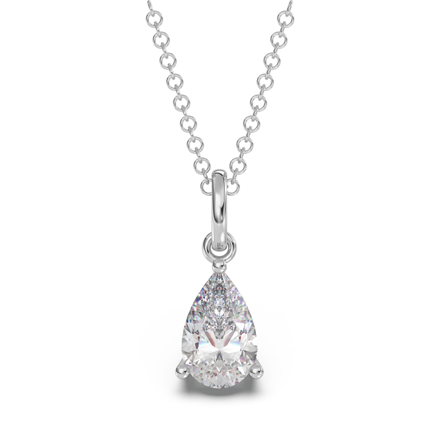 Pear Cut Premium VVS1 Moissanite Solitaire Pendant Necklace - 925 ...