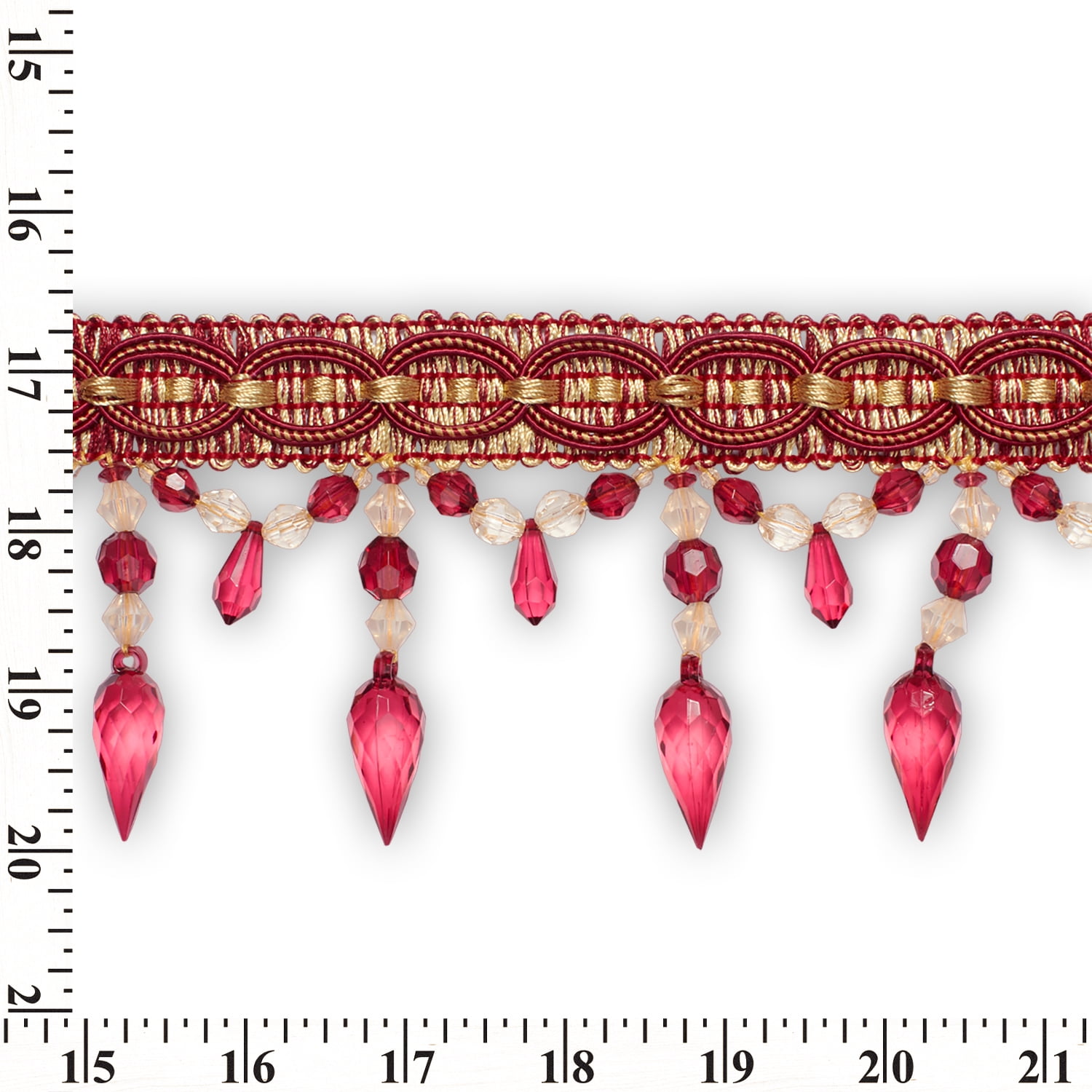 Pear Drop Rhinestone Tassel Fringe 4" Wide Polyester Trim Sold By The ...