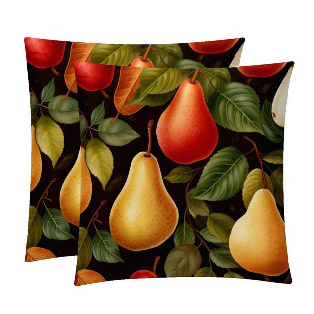 Pear Elegant Velvet Throw Pillow Covers Set of 2 for Bed and Throw ...