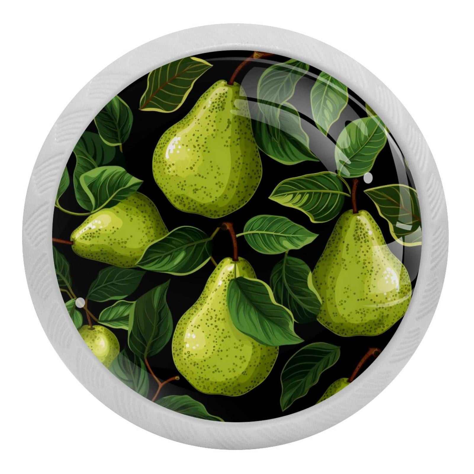 Pear Fluorescent Drawer Pulls with Screws: Round 4-Pack Glow-in-the ...