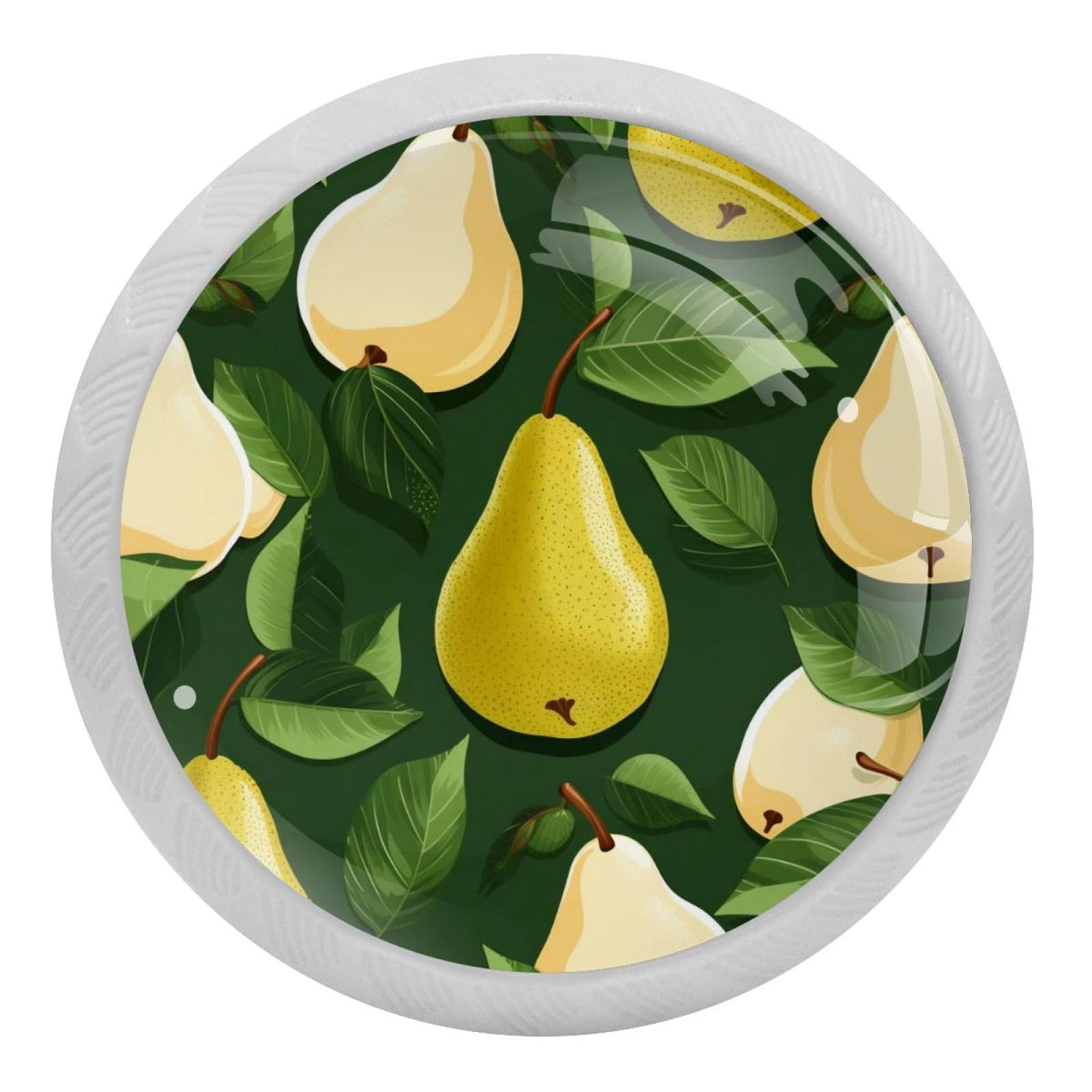 Pear Fluorescent Glow-in-the-Dark Cabinet Door Knobs - Round 4-Pack ...