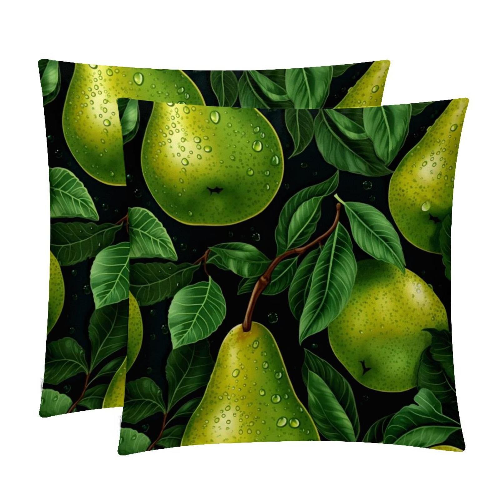 Pear Fruits Pattern 2pc Luxurious Velvet Throw Pillow Covers Unique ...