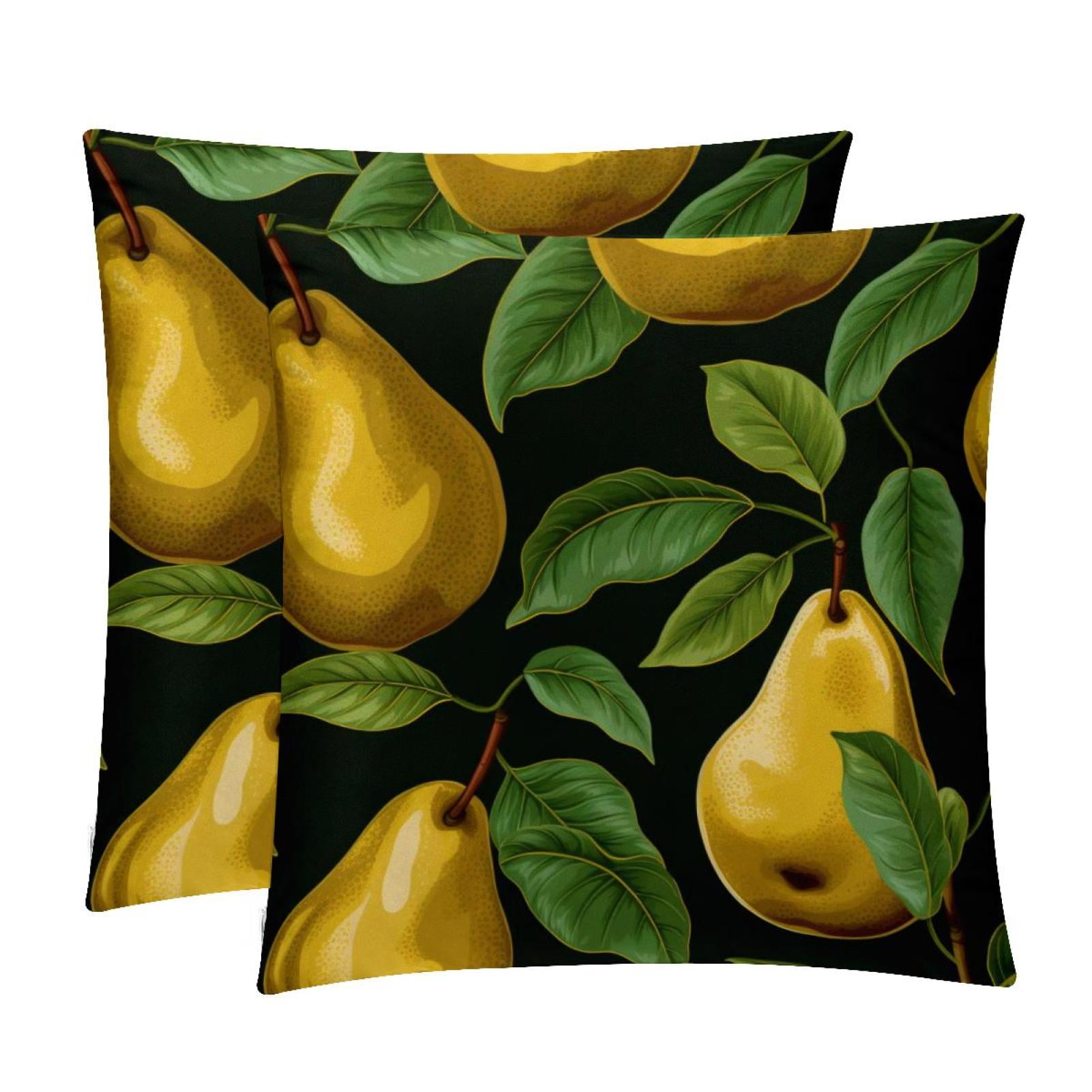Pear Fruits Pattern 2pc Luxurious Velvet Throw Pillow Covers Unique ...