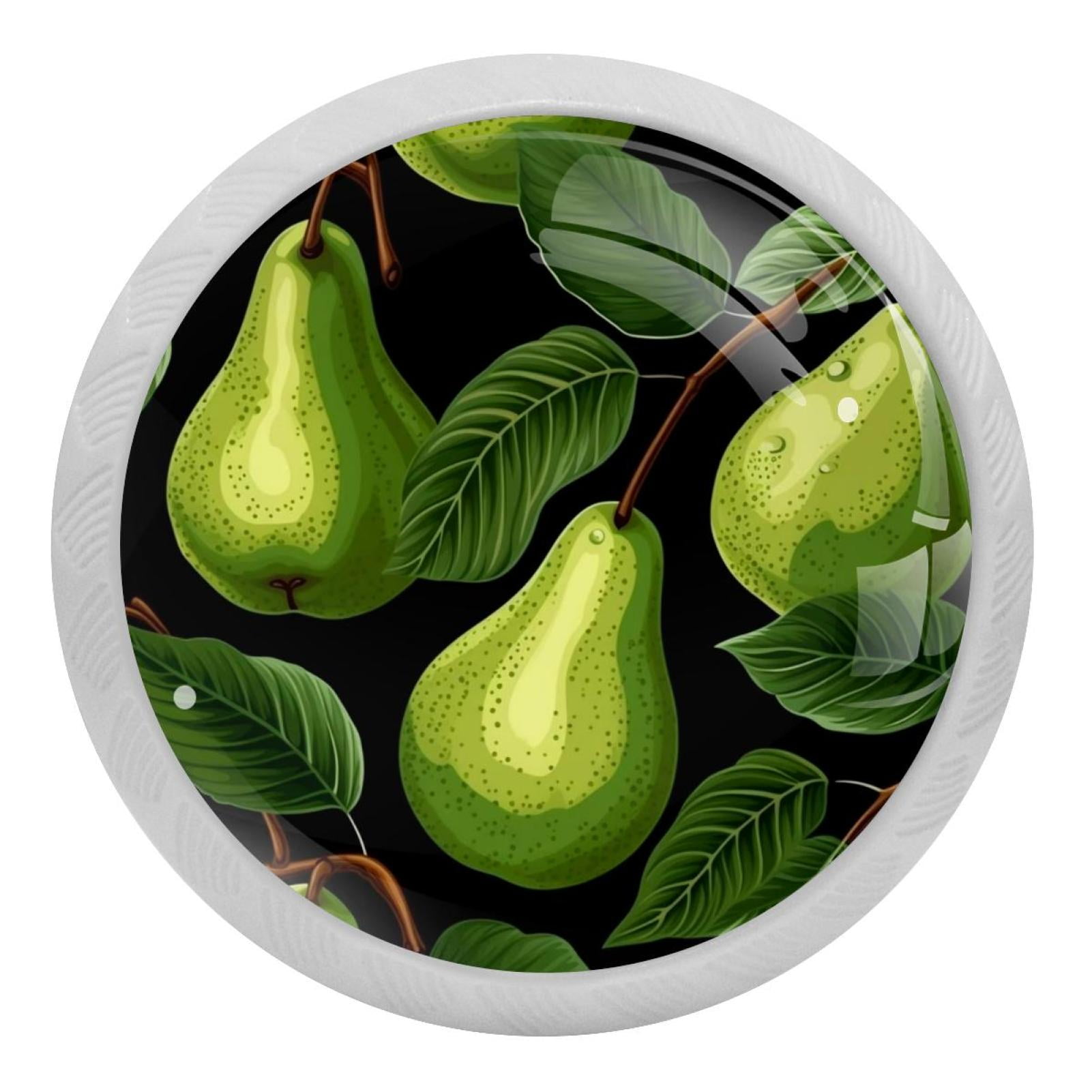 Pear Fruits Pattern 4PCS Cabinet Knobs Pulls Fluorescent Drawer Handle ...