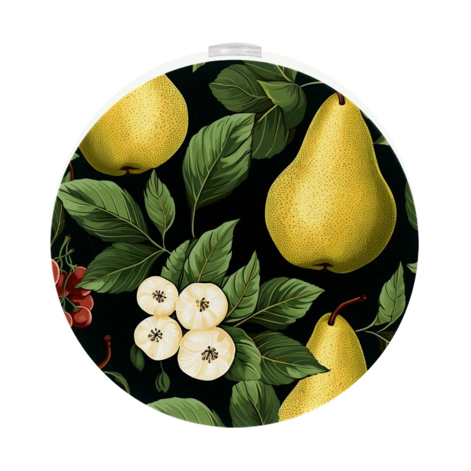 Pear LED Round Night Light-2PCS, Energy-Efficient Plug-in Ambient Lamp ...