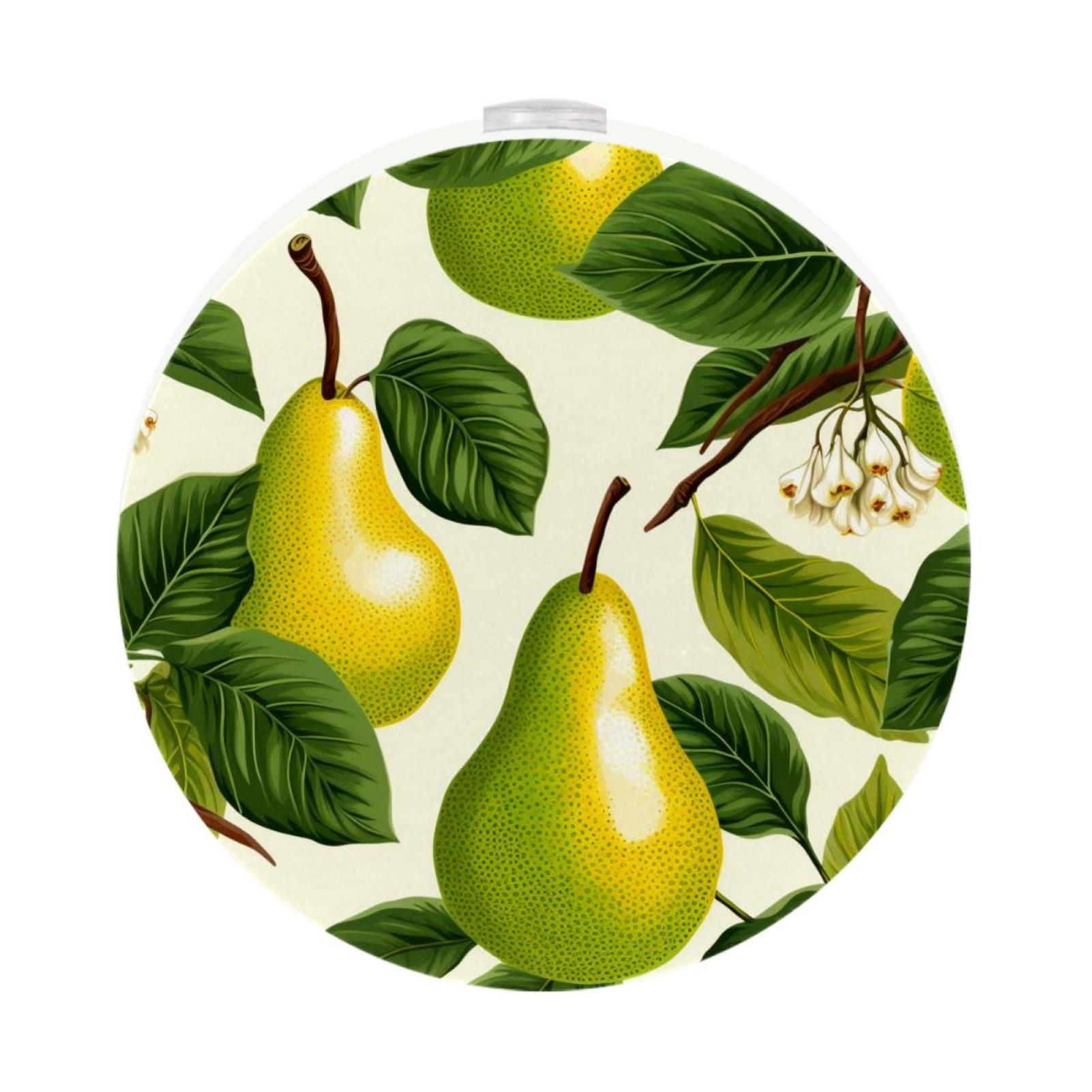 Pear LED Round Night Light-2PCS, Plug-in Dusk-to-Dawn Auto Sensor Wall ...