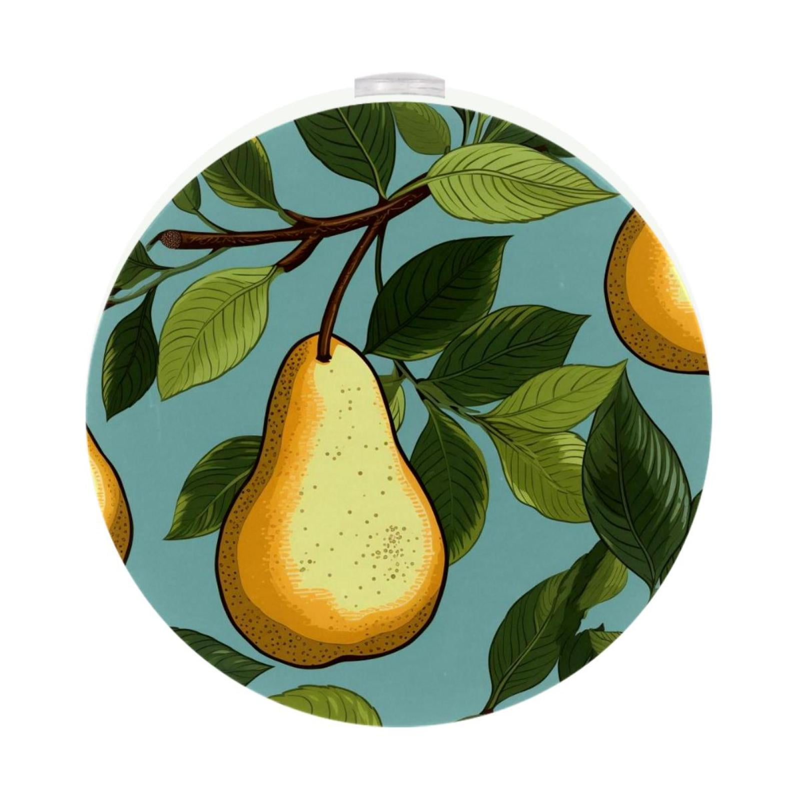 Pear LED Round Night Light- Set of 2, Portable Rechargeable Mini Circle ...