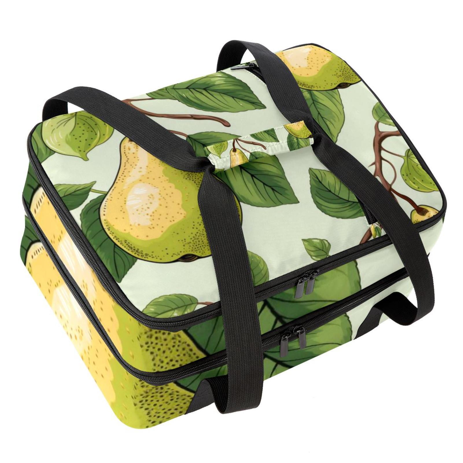 Pear Large Capacity Double Layered Insulated Lunch Bag with Two ...