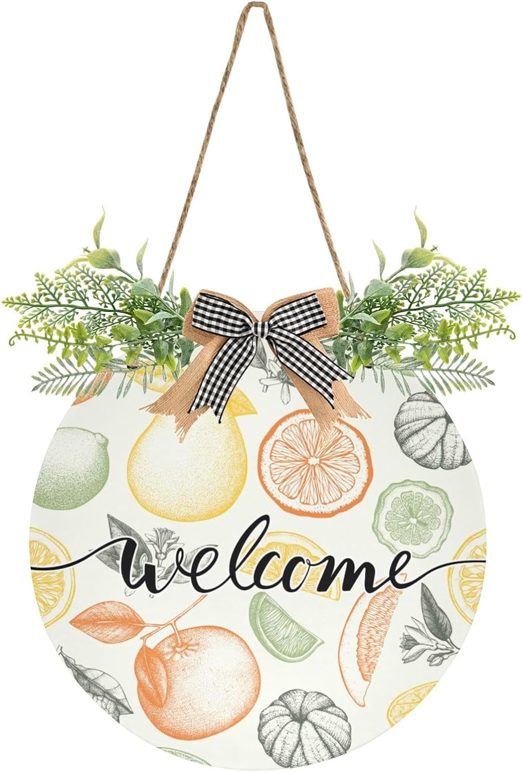 Pear Lemon Orange Welcome Sign Farmhouse Front Porch Door Hanging ...