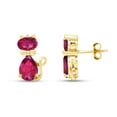 AFFY Pear & Oval Shape Simulated Ruby Cute Animal Kitty Cat Stud ...