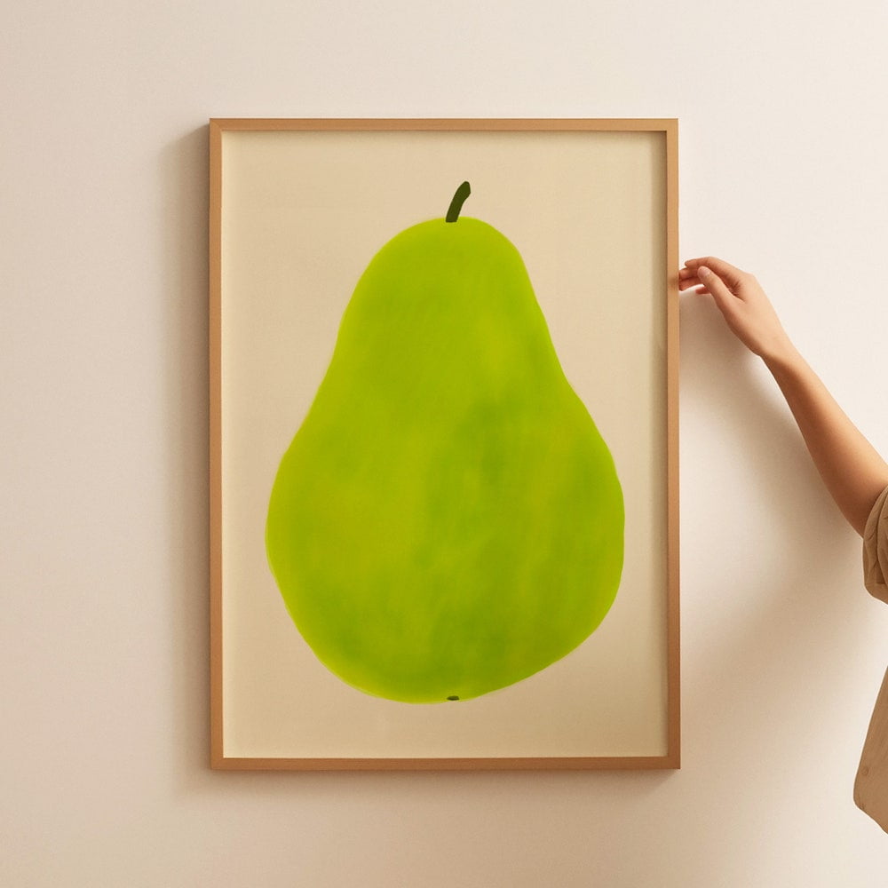Pear Print, Modern Kitchen Art, Retro Food Poster, Fruit Wall Art, Pop ...