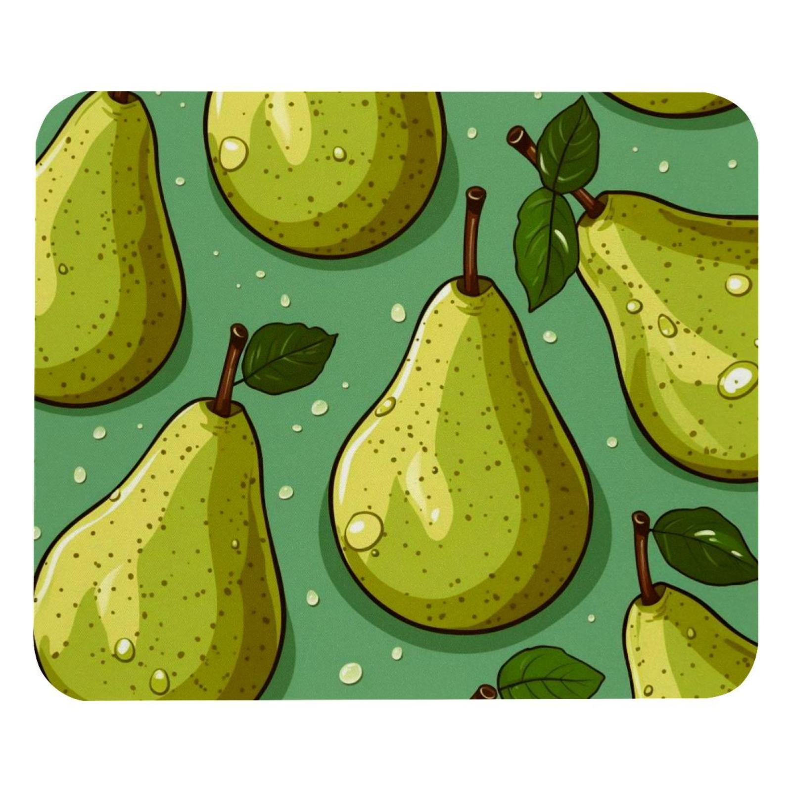 Pear Printed Square Desk Mat Gaming Mouse Pad with Non-Slip Rubber ...