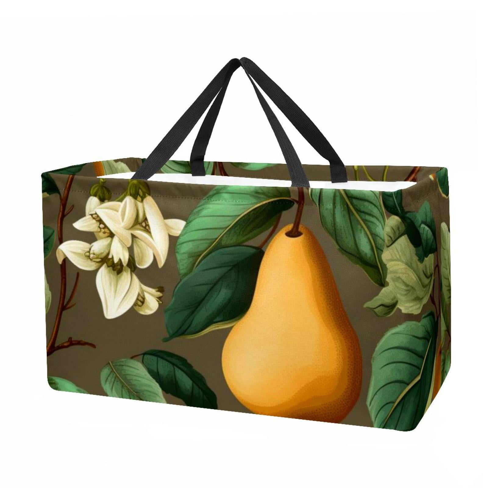 Pear Reusable Large Capacity Foldable Grocery Bags and Shopping Baskets ...