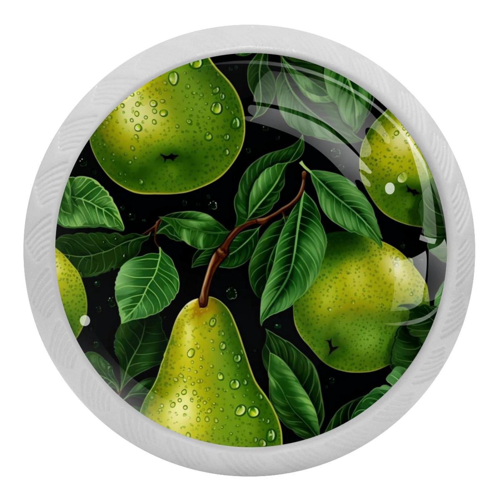 Pear Round Glow In The Dark Door Knobs 4 Pack With Screws Fluorescent Drawer Pulls For