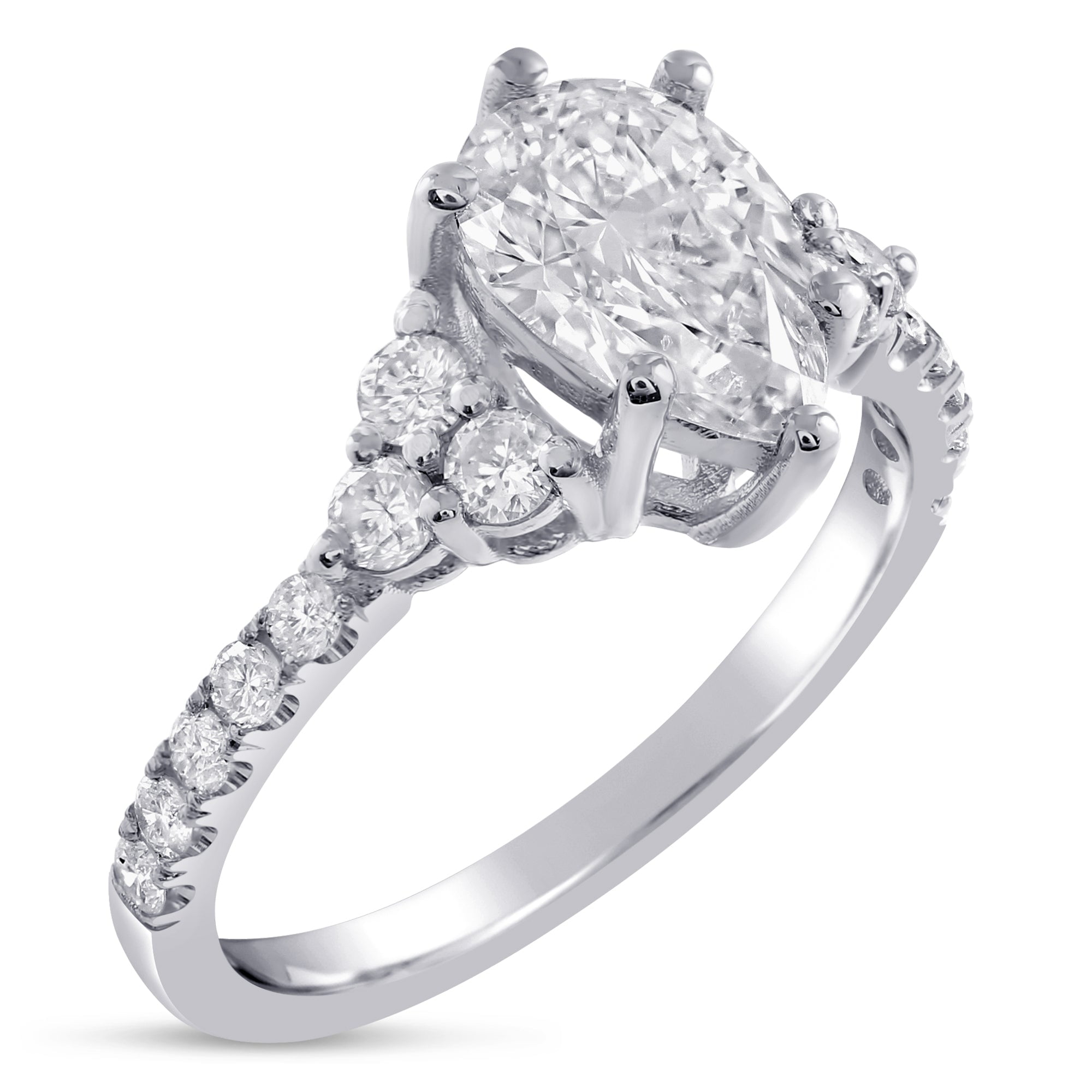 Pear Shape Lab Grown Diamond Engagement Ring PE16LG - Walmart.com
