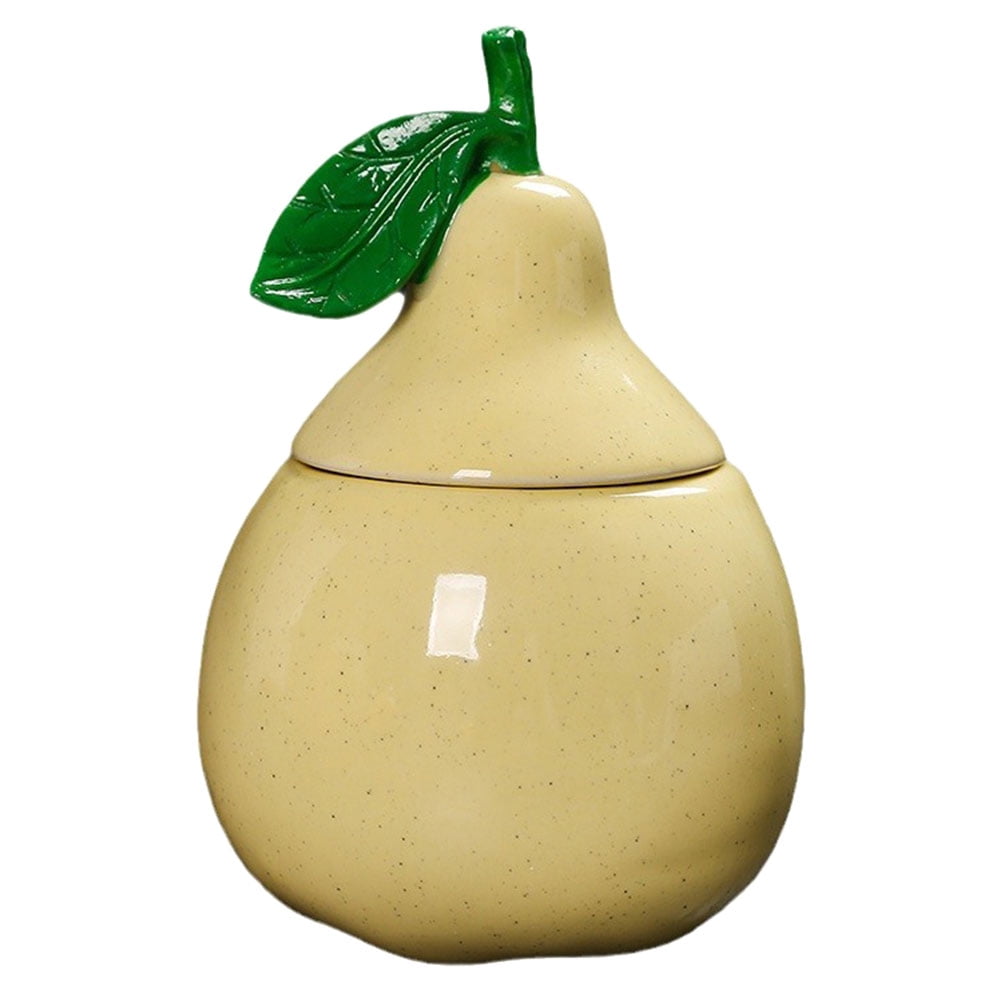 Pear Shaped Ceramic Tea Canister with Lid for Coffee Sugar Flour ...