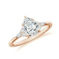 Pear Shaped Side Stone Engagement Ring with Moissanite in Sterling ...