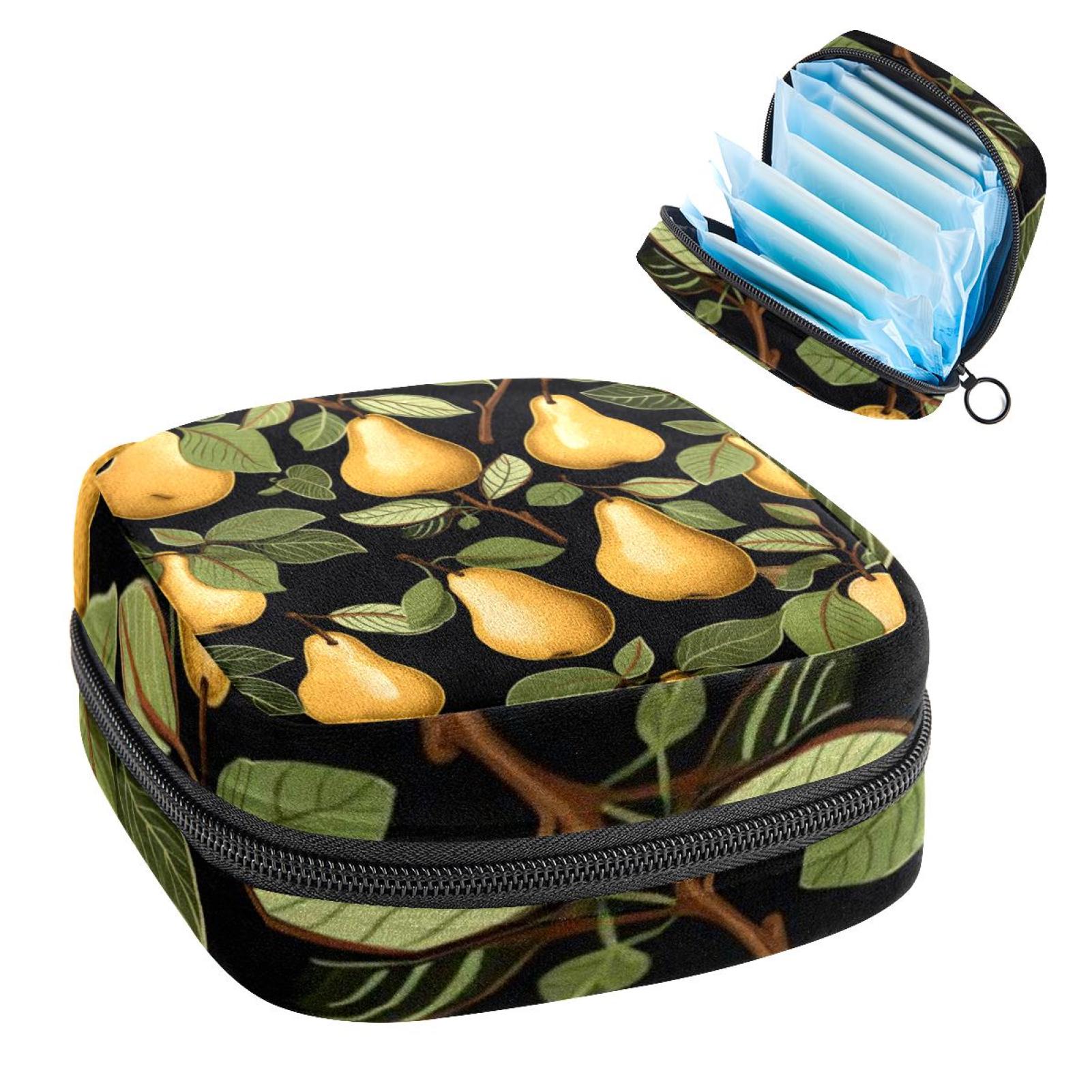 Pear Small Velvet Mini Makeup Bag with Sponge and Oxford Cloth Material ...