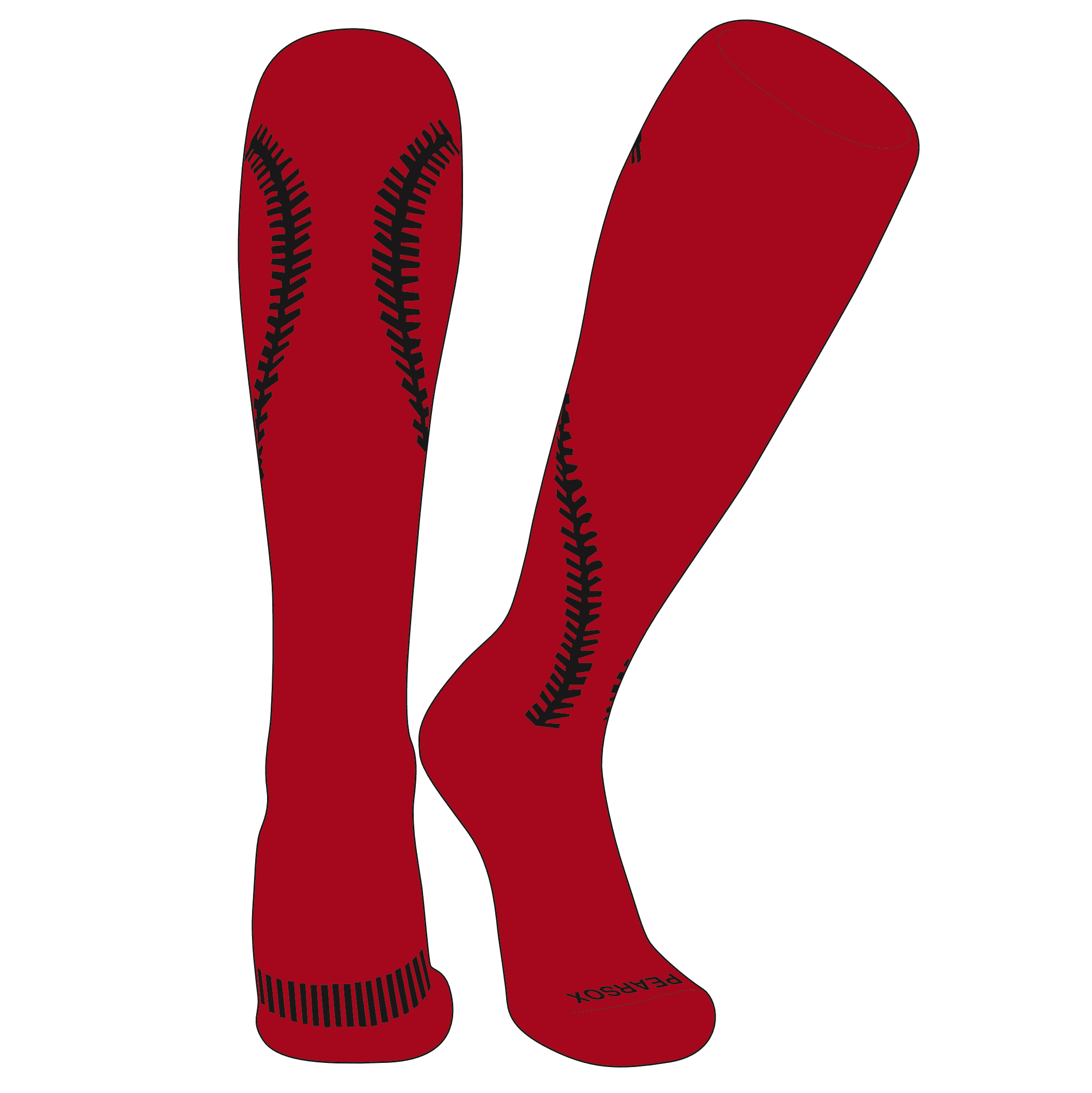 Pear Sox Softball Stitch Knee high Socks - Red, Black (S) - Walmart.com