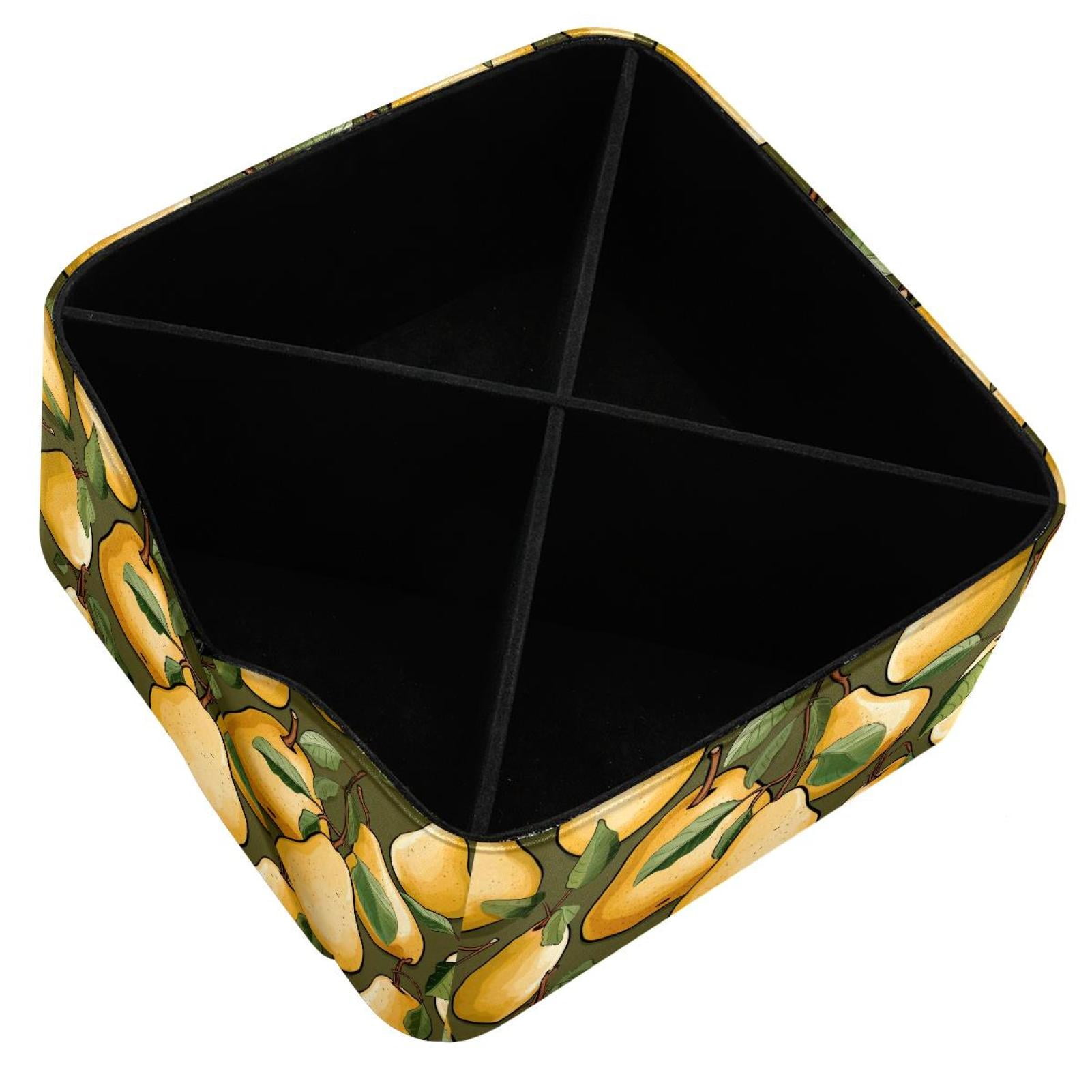 Pear Square Pencil Case with 4 Compartments, Removable Dividers, Brush ...