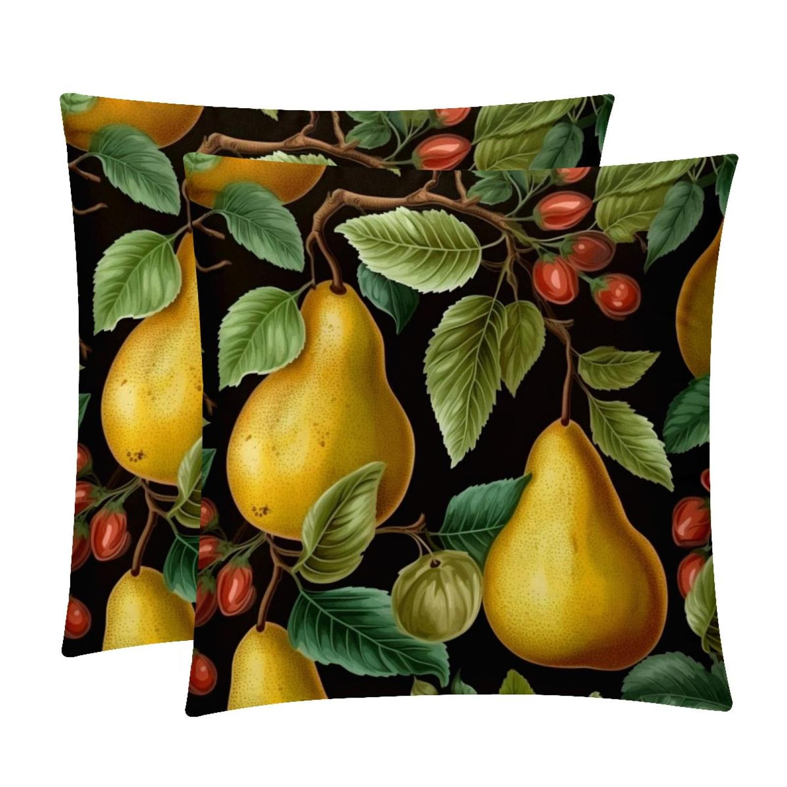 Pear Throw Pillows Set of 2 with Unique Patterns Covers - Available in ...