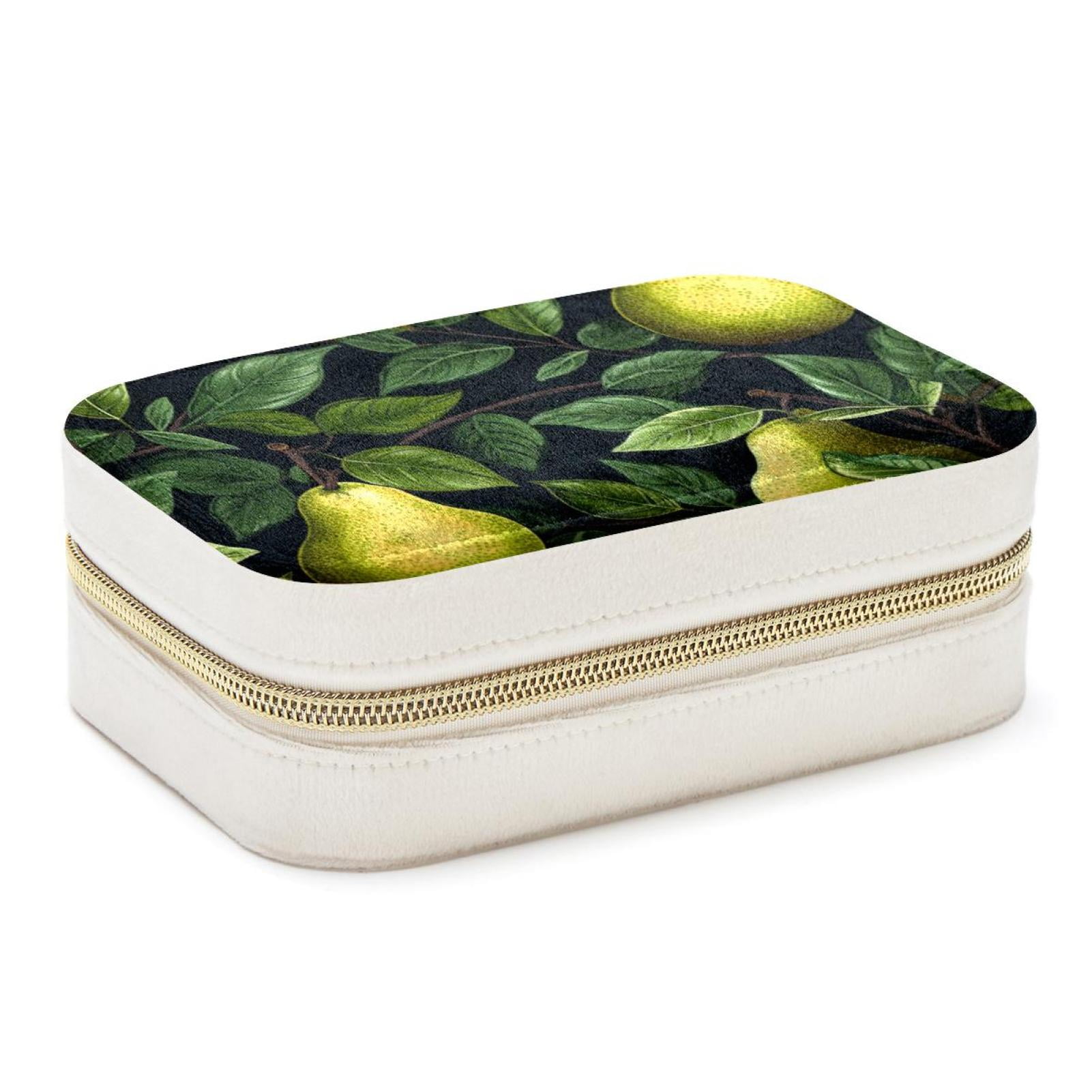 Pear Velvet Portable Travel Organizer Box with Removable Compartment ...