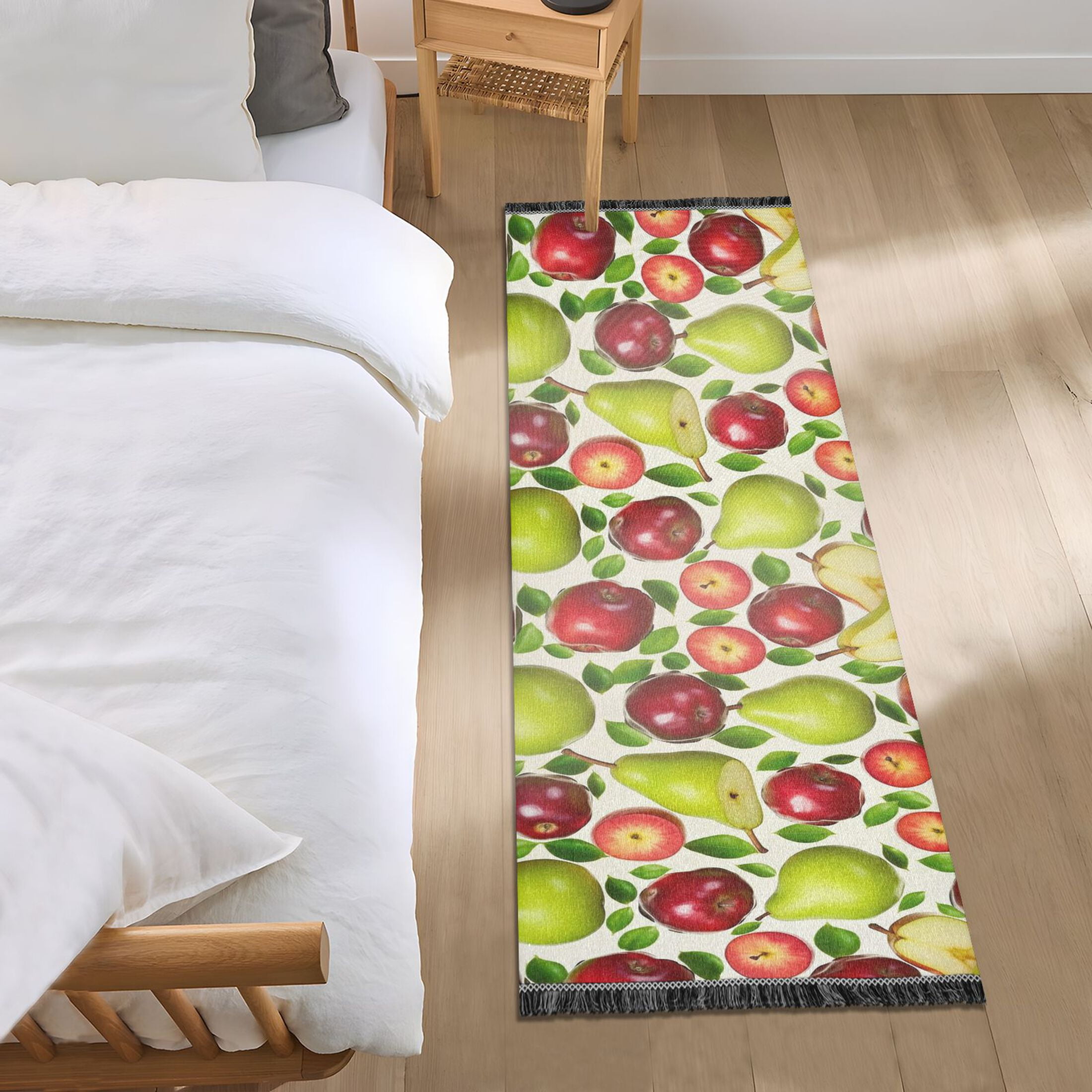 Pear and Apples Runner Area Rug 2x6 Soft Non-Slip Washable Bedside ...