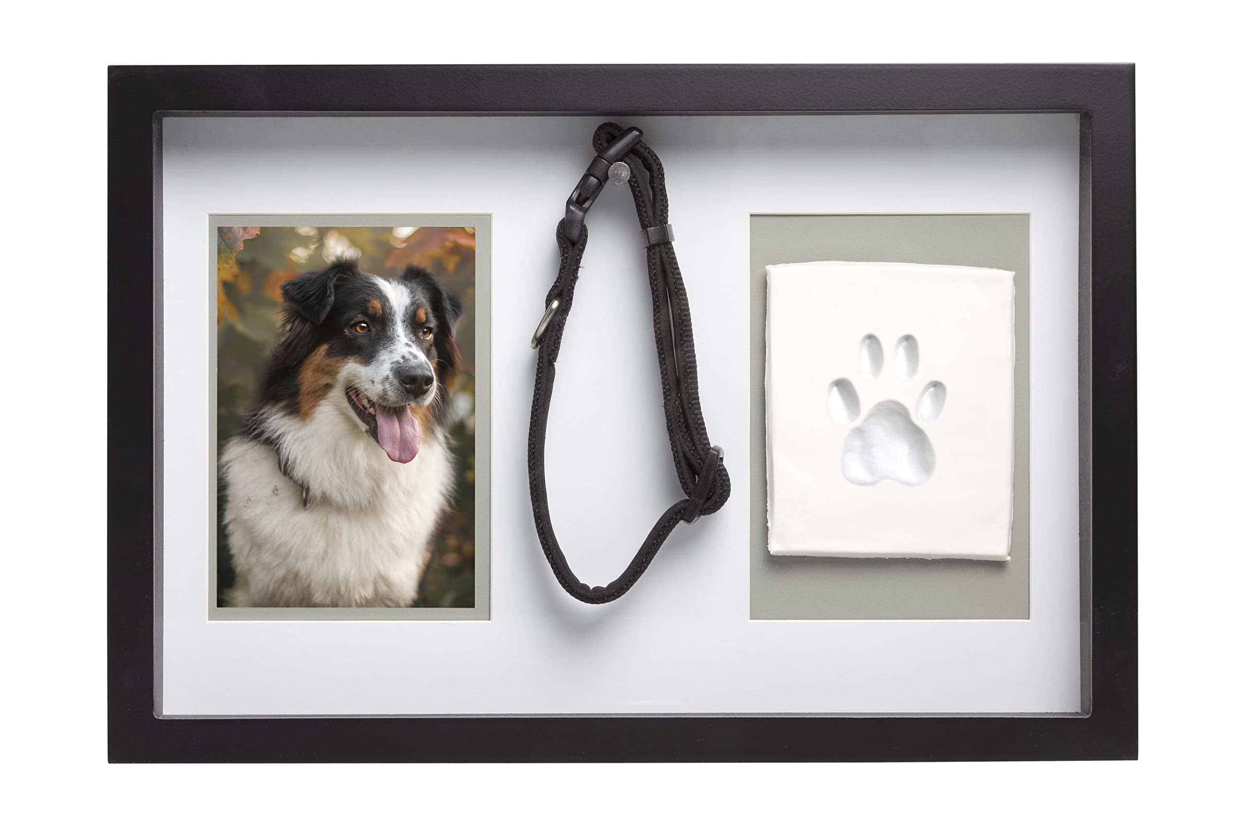 Pearhead Pawprints Collar Frame, OIF8 Pet Keepsake Photo Frame, Clay ...