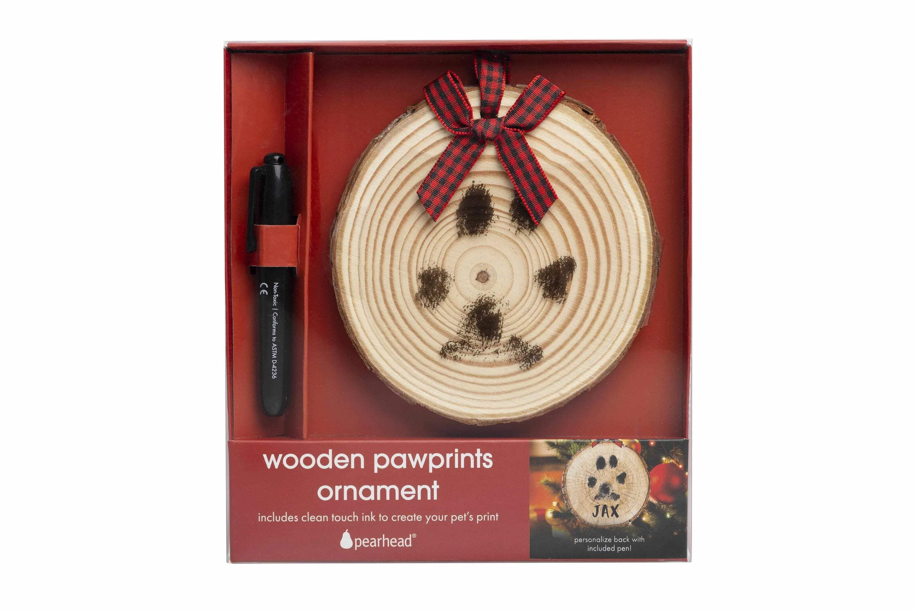 Pearhead Wooden Pawprints Ornament - Walmart.com