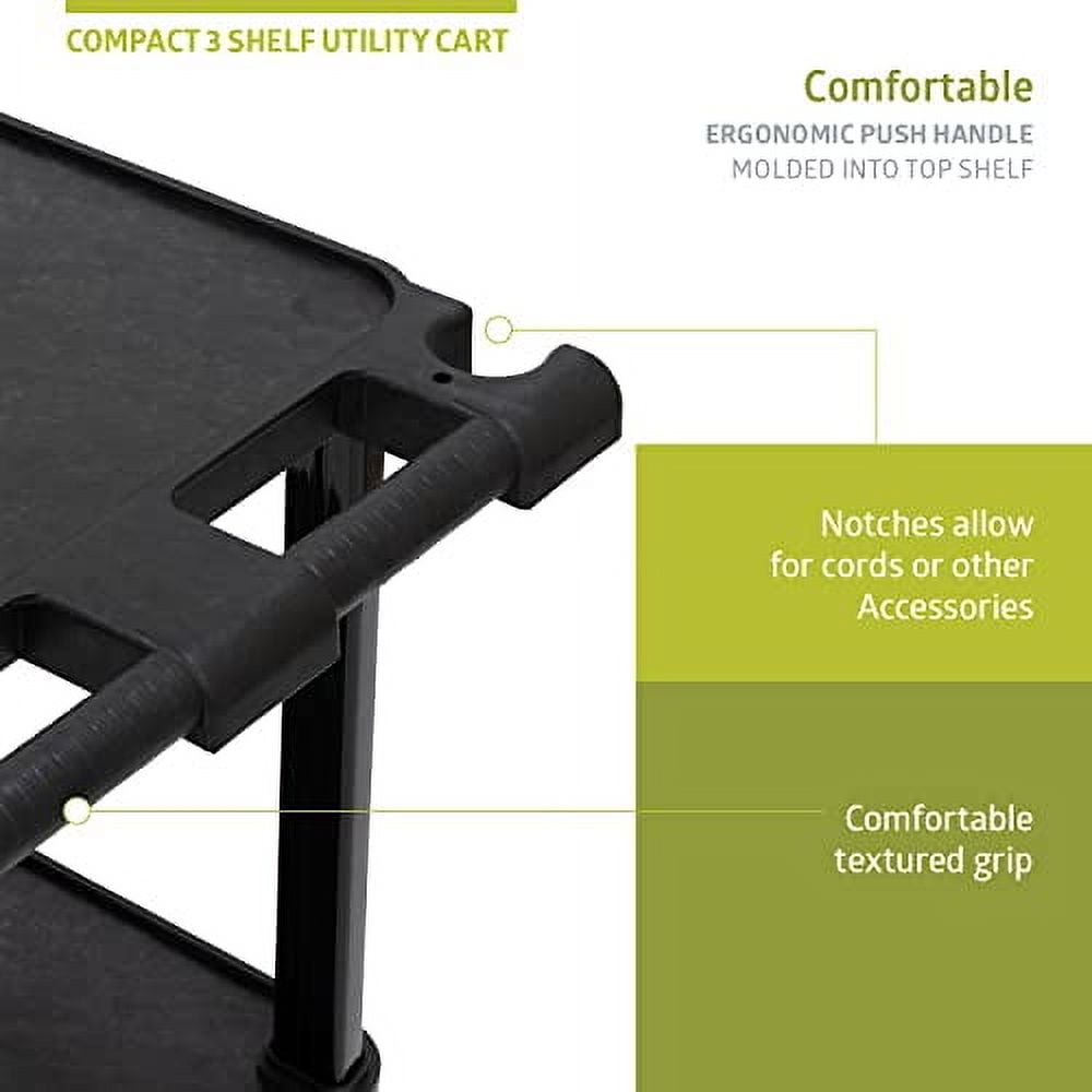 Pearington 3-Tier Compact Multi-Purpose Plastic Utility Cart with ...