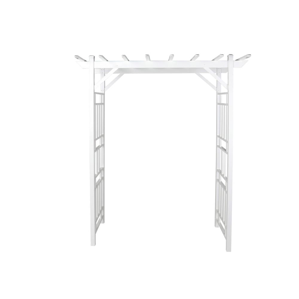 Pearington Arched Trellis Garden Arbor, White PVC - Walmart.com